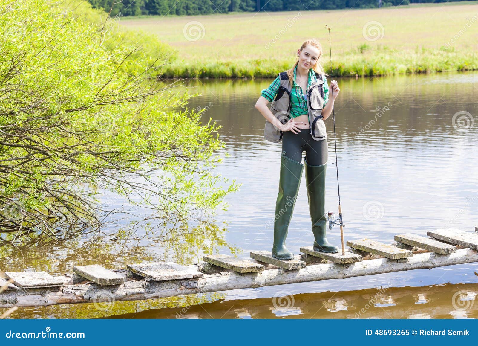 Fishing woman stock image. Image of time, leisure, people - 48693265
