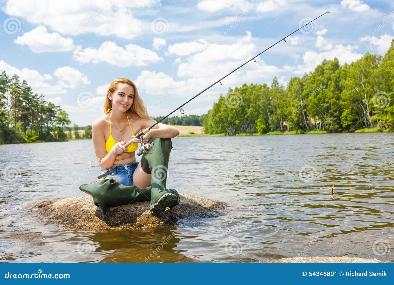 Fishing woman stock image. Image of fishing, exteriors - 54346801