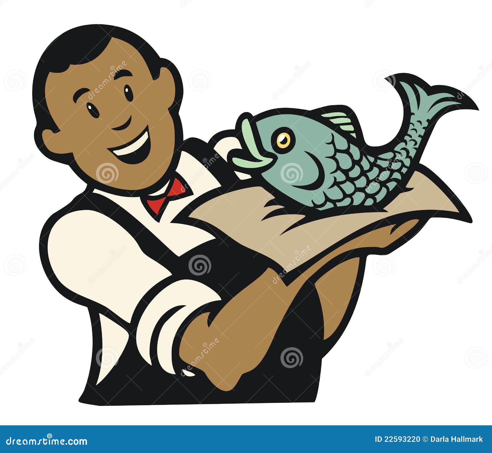 Fishmonger stock vector. Illustration of seller, fish - 22593220