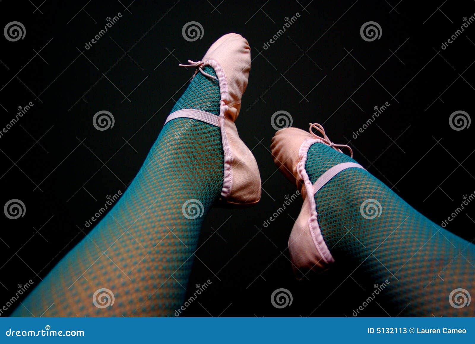 Fishnet Ballet in Pink & Teal Stock Image - Image of fishnet, ballet ...