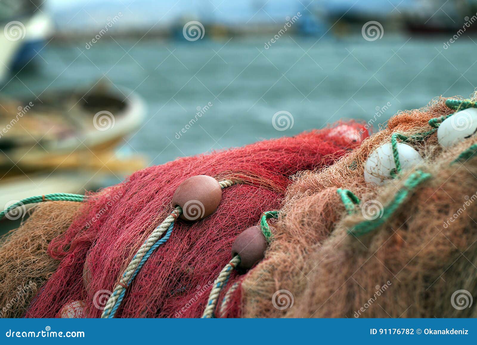 Fishnet and Fishing Lines stock photo. Image of line - 91176782