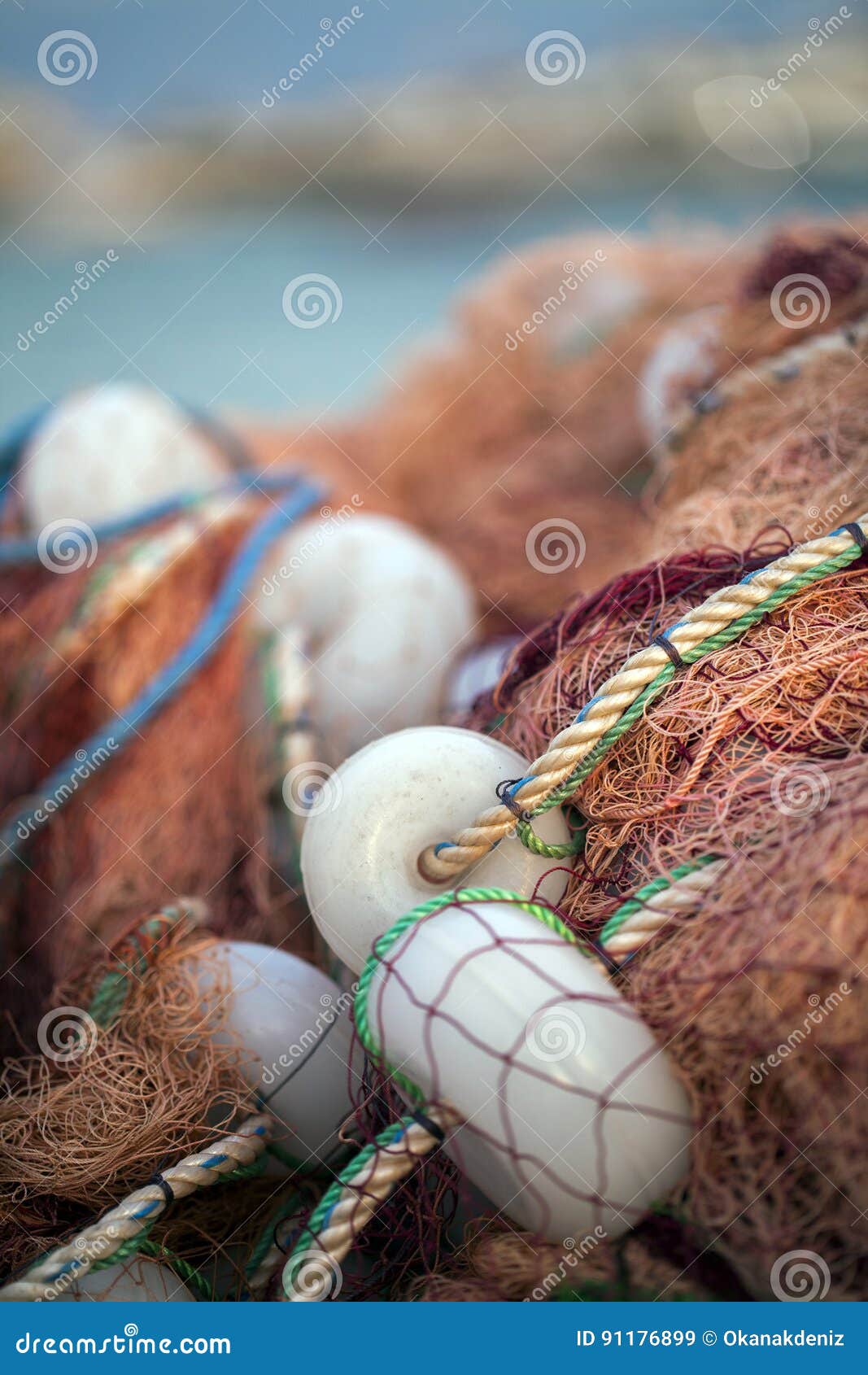 Fishnet and Fishing Lines stock image. Image of fishnet - 91176899