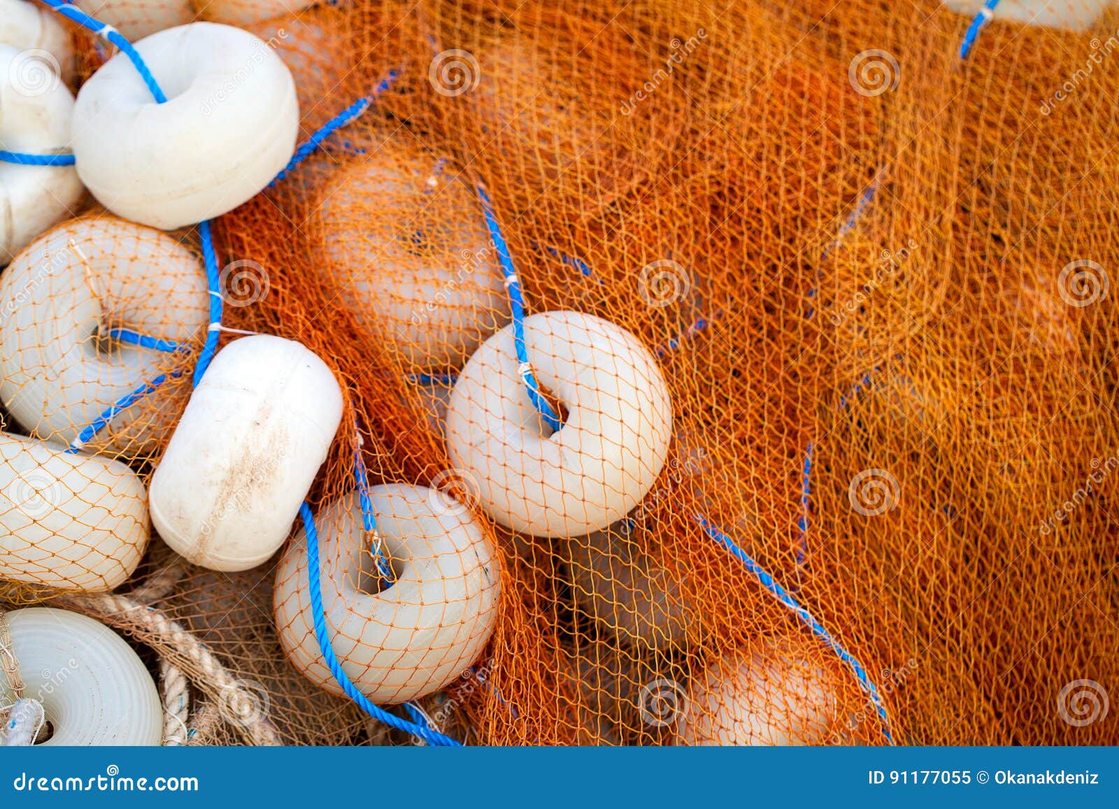 Fishnet and Fishing Lines stock image. Image of decorative - 91177055