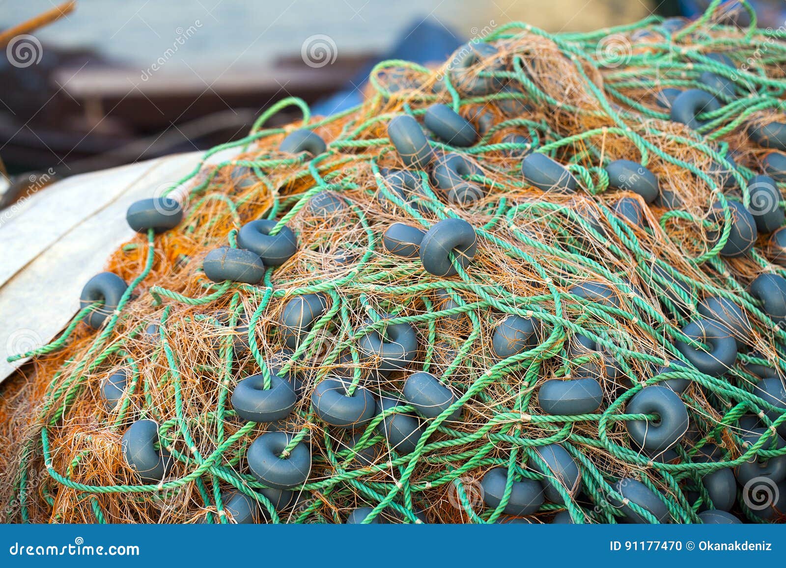 Fishnet and Fishing Lines stock photo. Image of catch - 91177470