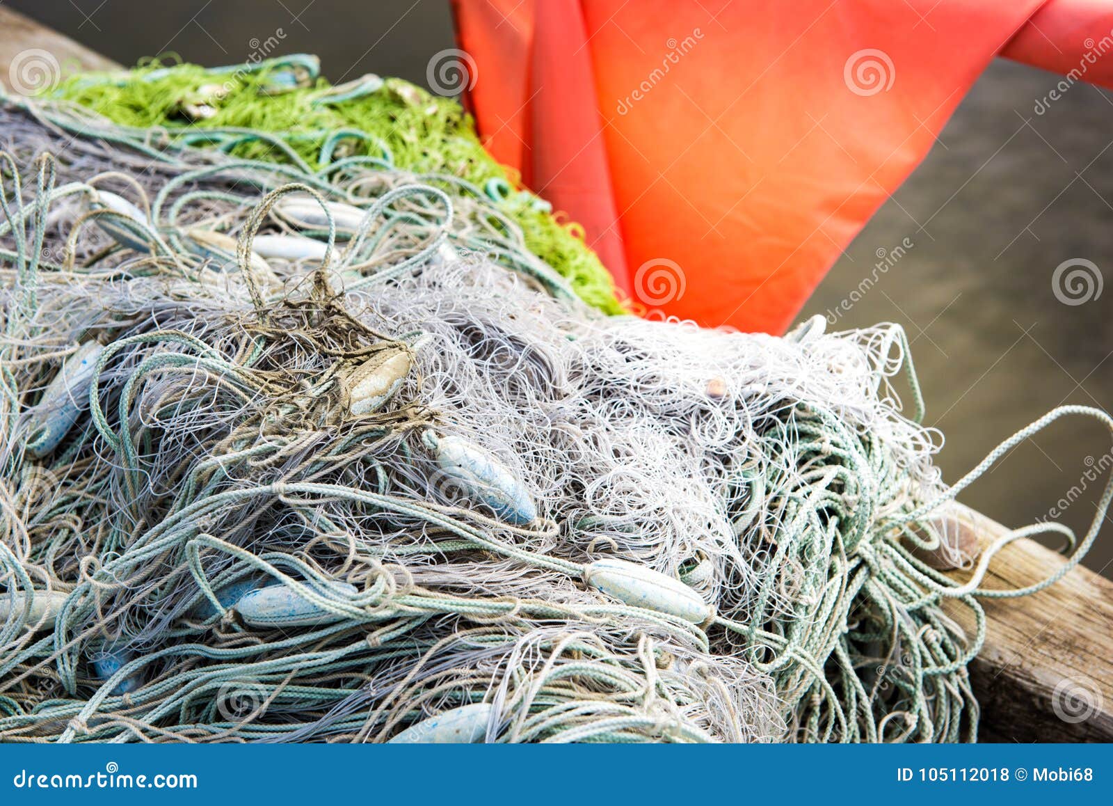 Fishnet stock photo. Image of float, sinker, fishing - 105112018