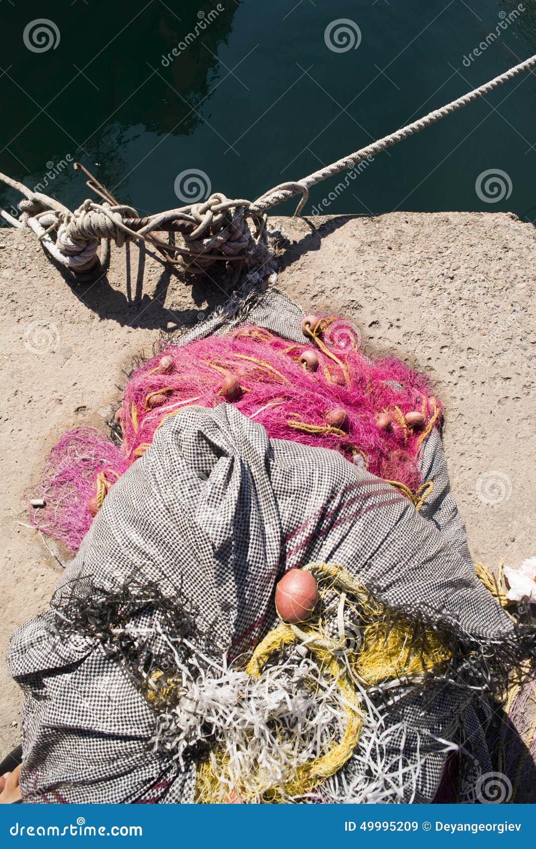 Fishnets on fish boat stock image. Image of fisherman - 49995209