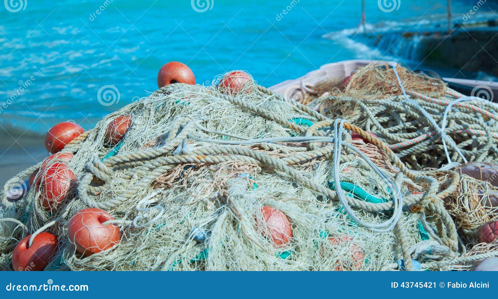 Fishnets stock image. Image of ocean, water, catch, nautical - 43745421