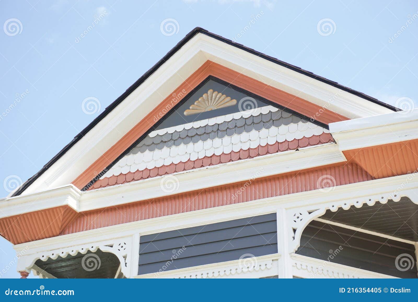 Fishscale Shingles on Victorian House Stock Image - Image of building ...