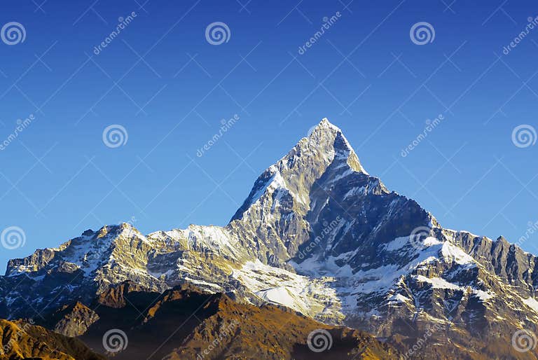 Fishtail stock image. Image of massif, snow, natural, nature - 9964959