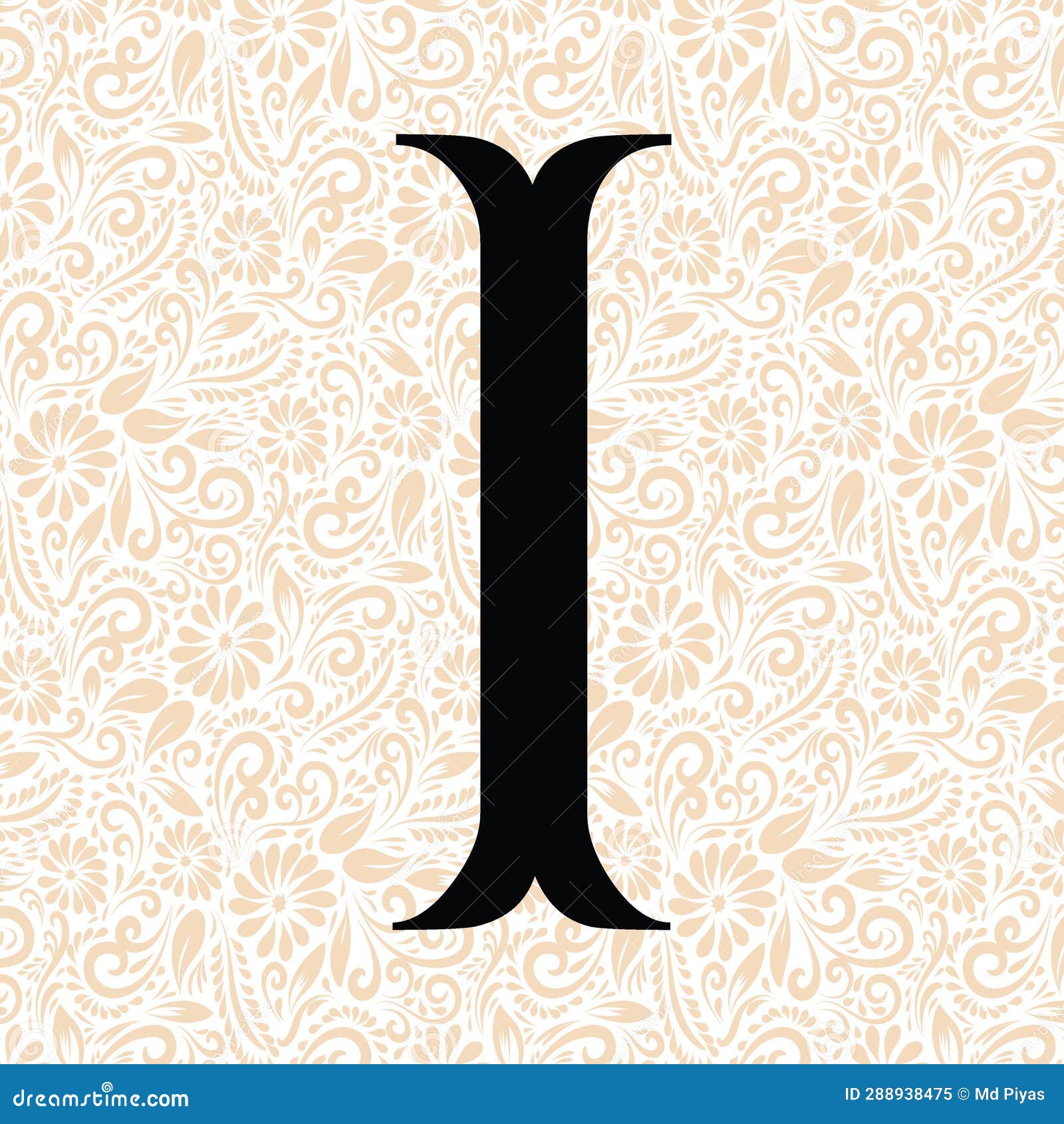 Fishtail Alphabet I , Black Alphabet Vector, Alphabet Vector Stock ...