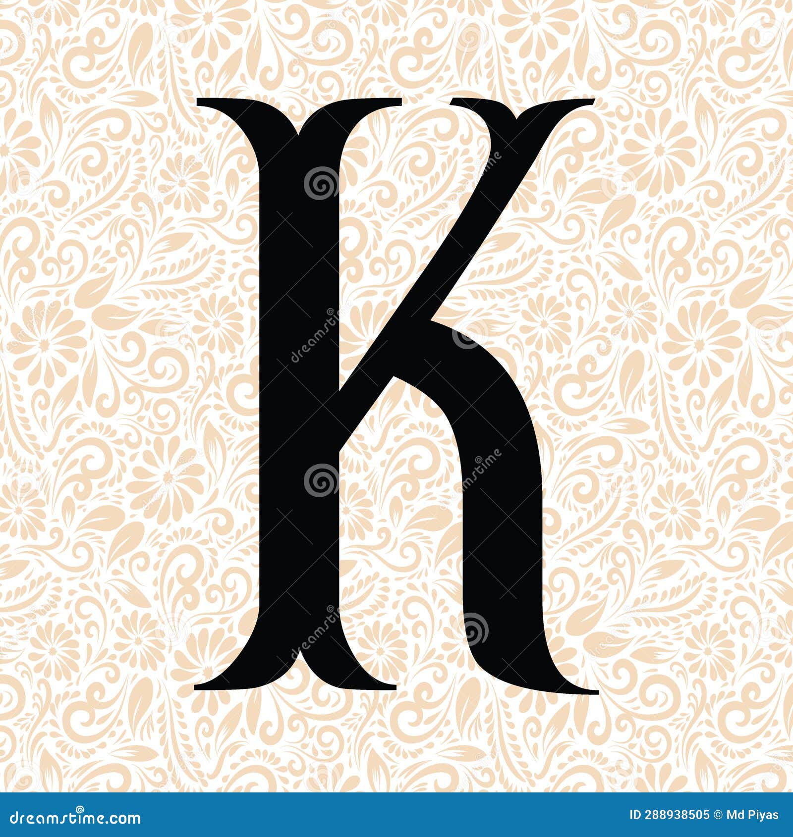 Fishtail Alphabet K , Black Alphabet Vector, Alphabet Vector Stock ...