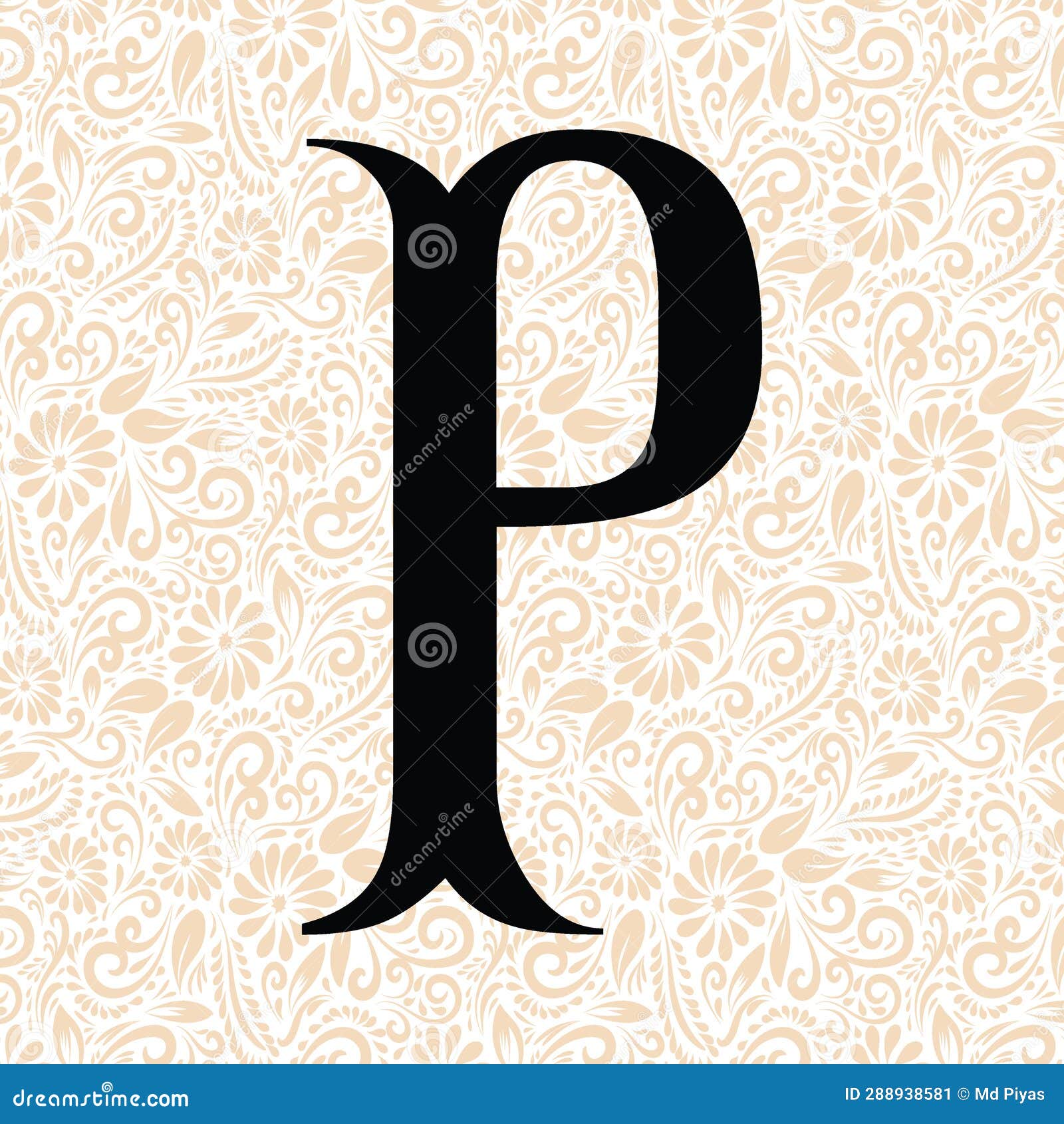 Fishtail Alphabet P , Black Alphabet Vector, Alphabet Vector Stock ...