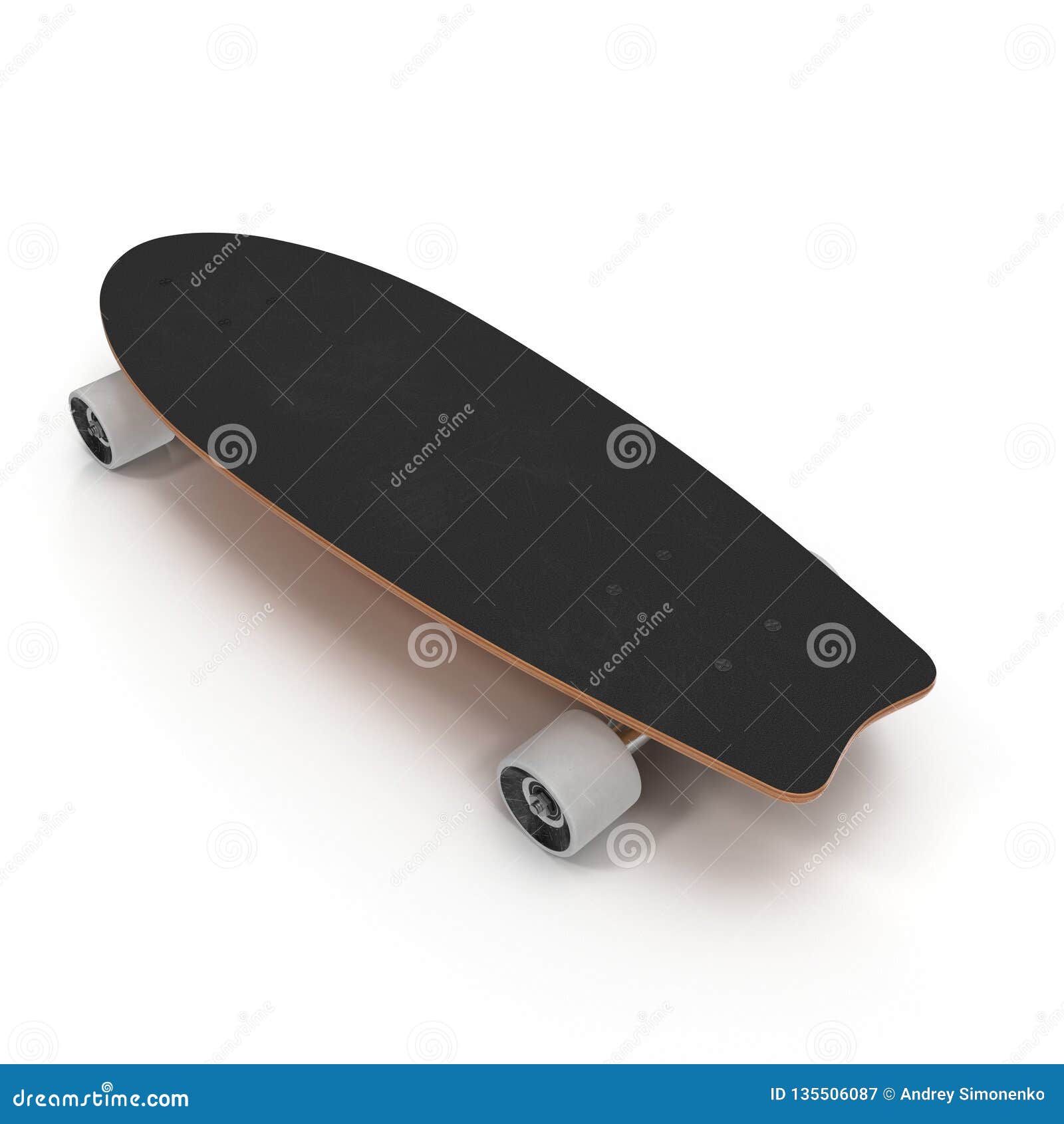 Fishtail Cruiser Skateboard Slackers on White Background 3D ...