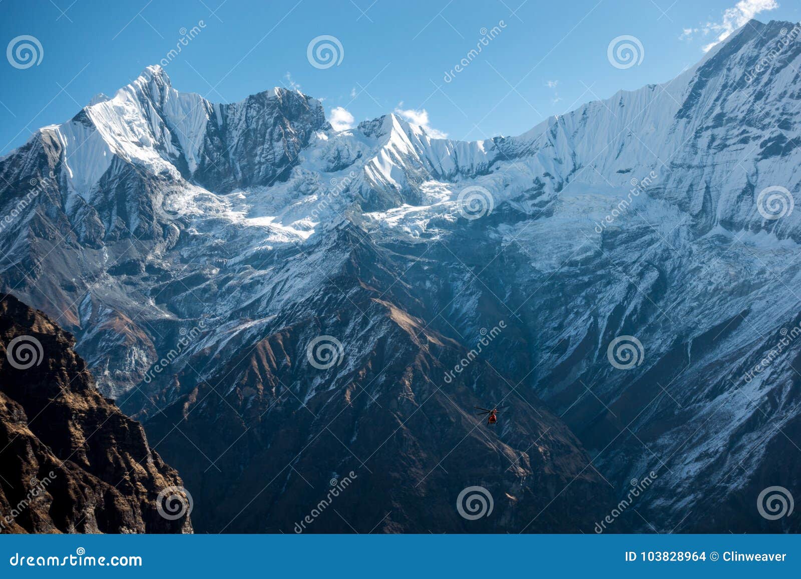 Fishtail Mountain Range from Annapurna Base Camp Stock Photo - Image of ...