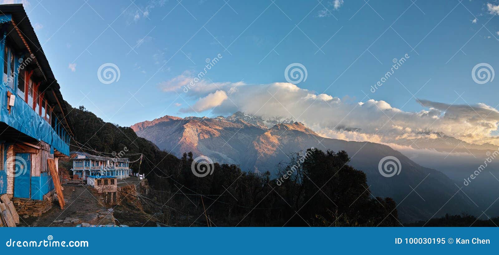 Fishtail Peak All in the Clouds. Editorial Image - Image of splicing ...