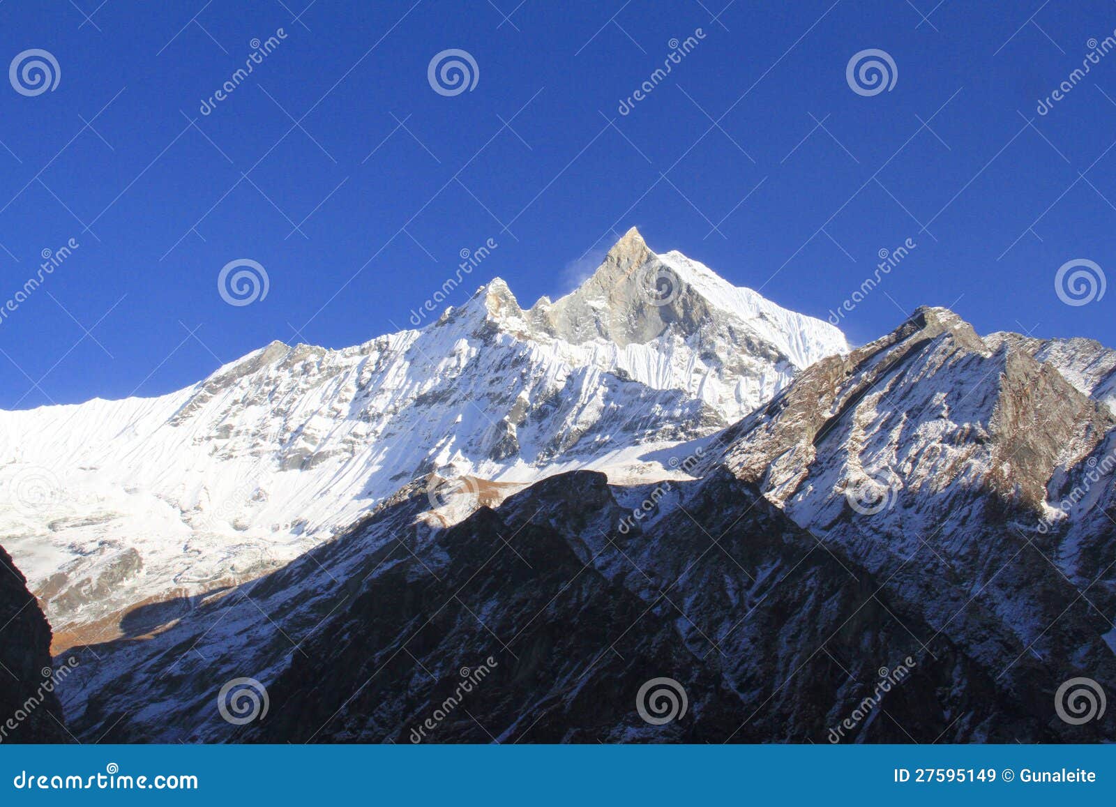 Fishtail peak in Nepal stock image. Image of magical - 27595149