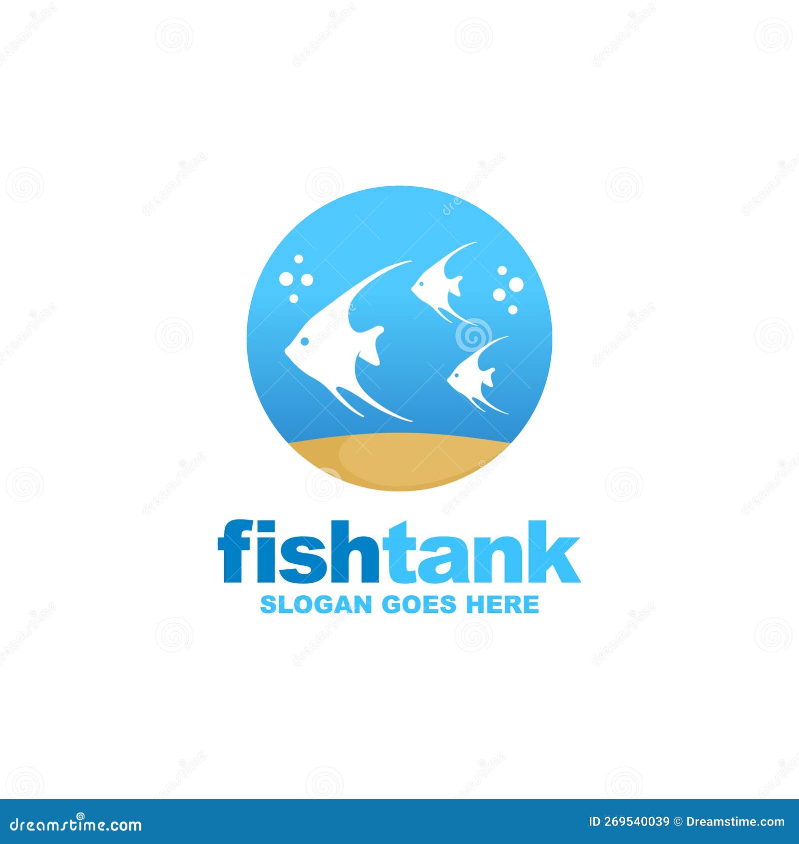 Fish tank logo design stock vector. Illustration of blue - 269540039