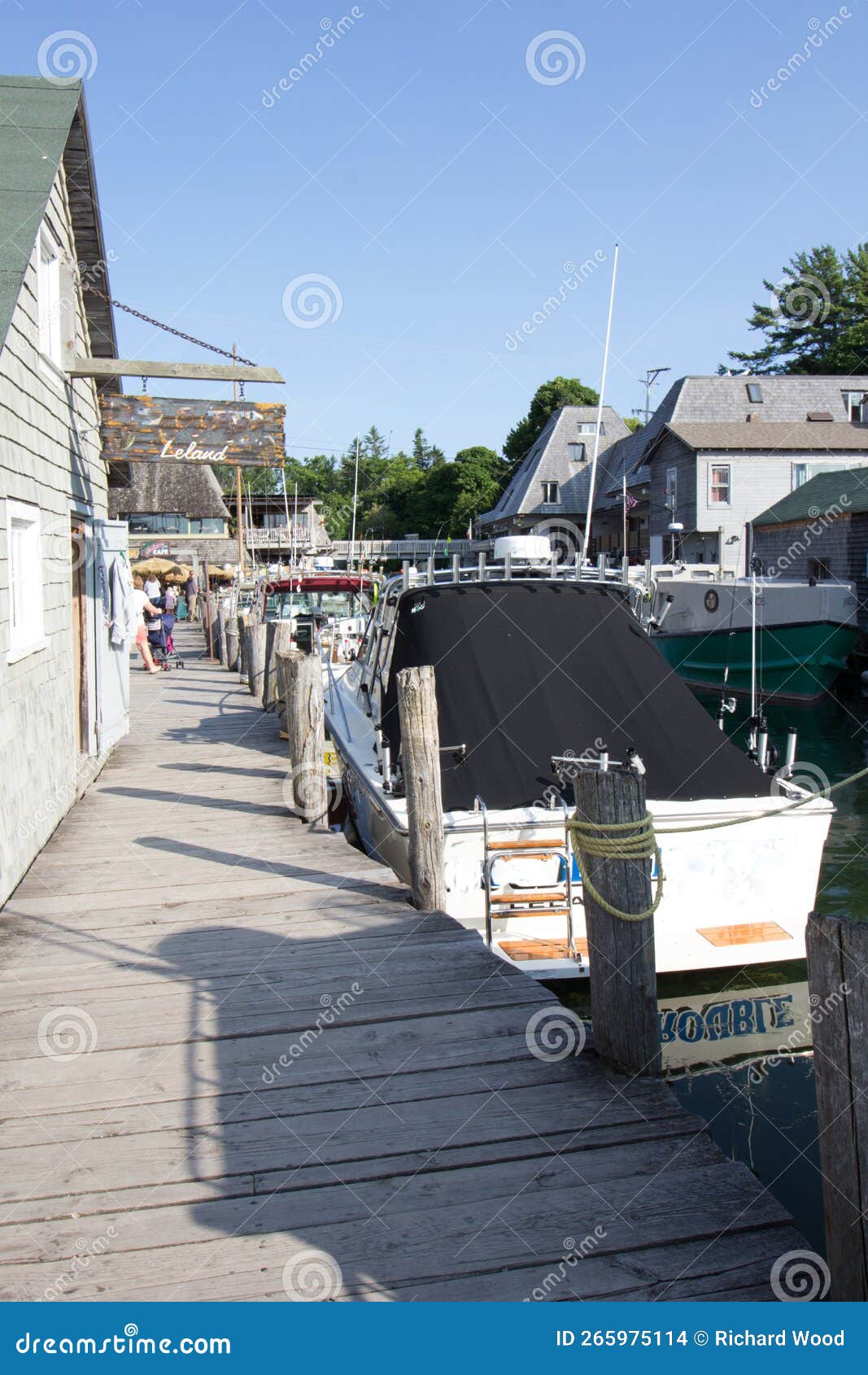 A View at Fishtown, Leland, Michigan in Summer Stock Photo - Image of ...