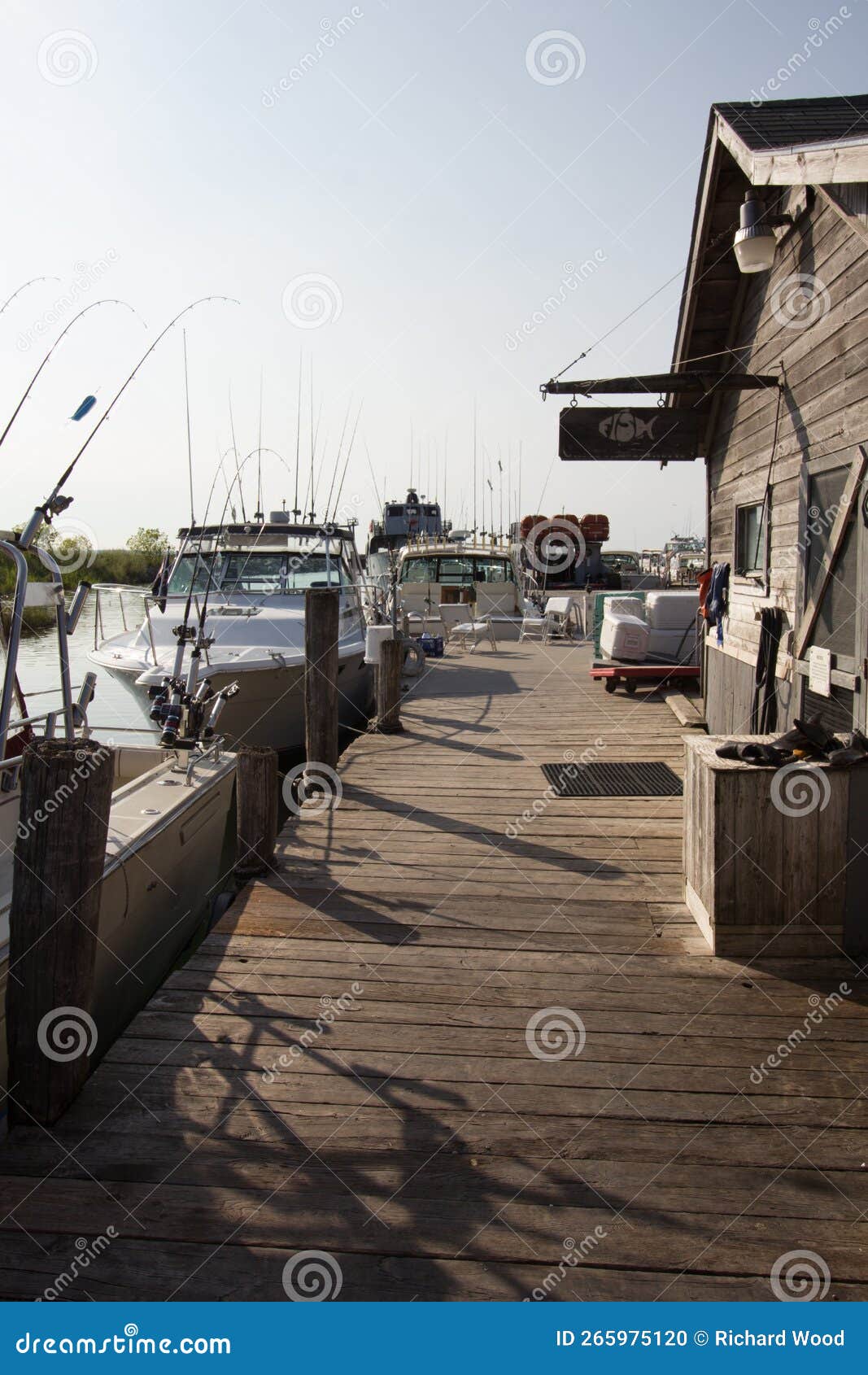 A View at Fishtown, Leland, Michigan in Summer Stock Photo - Image of ...