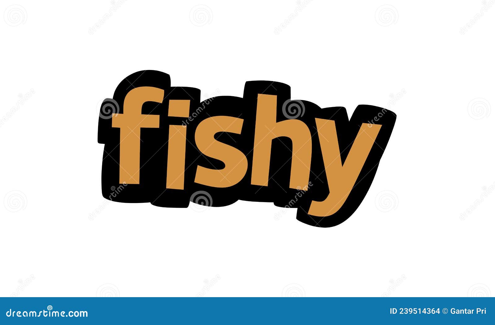FISHY Writing Vector Design on White Background Stock Vector ...