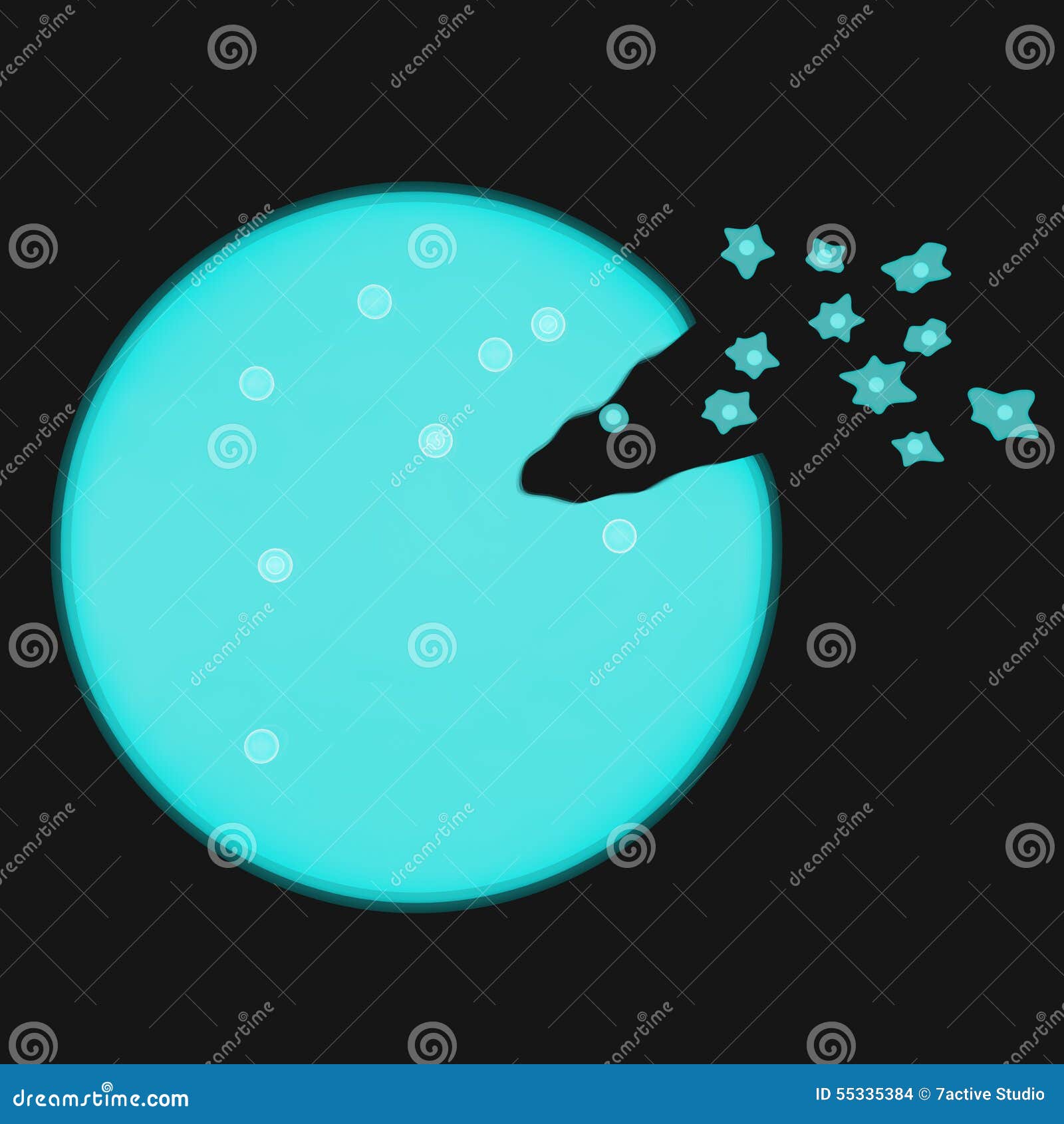 Fisión múltiple en ameoba stock de ilustración. Ilustración de ciencia ...