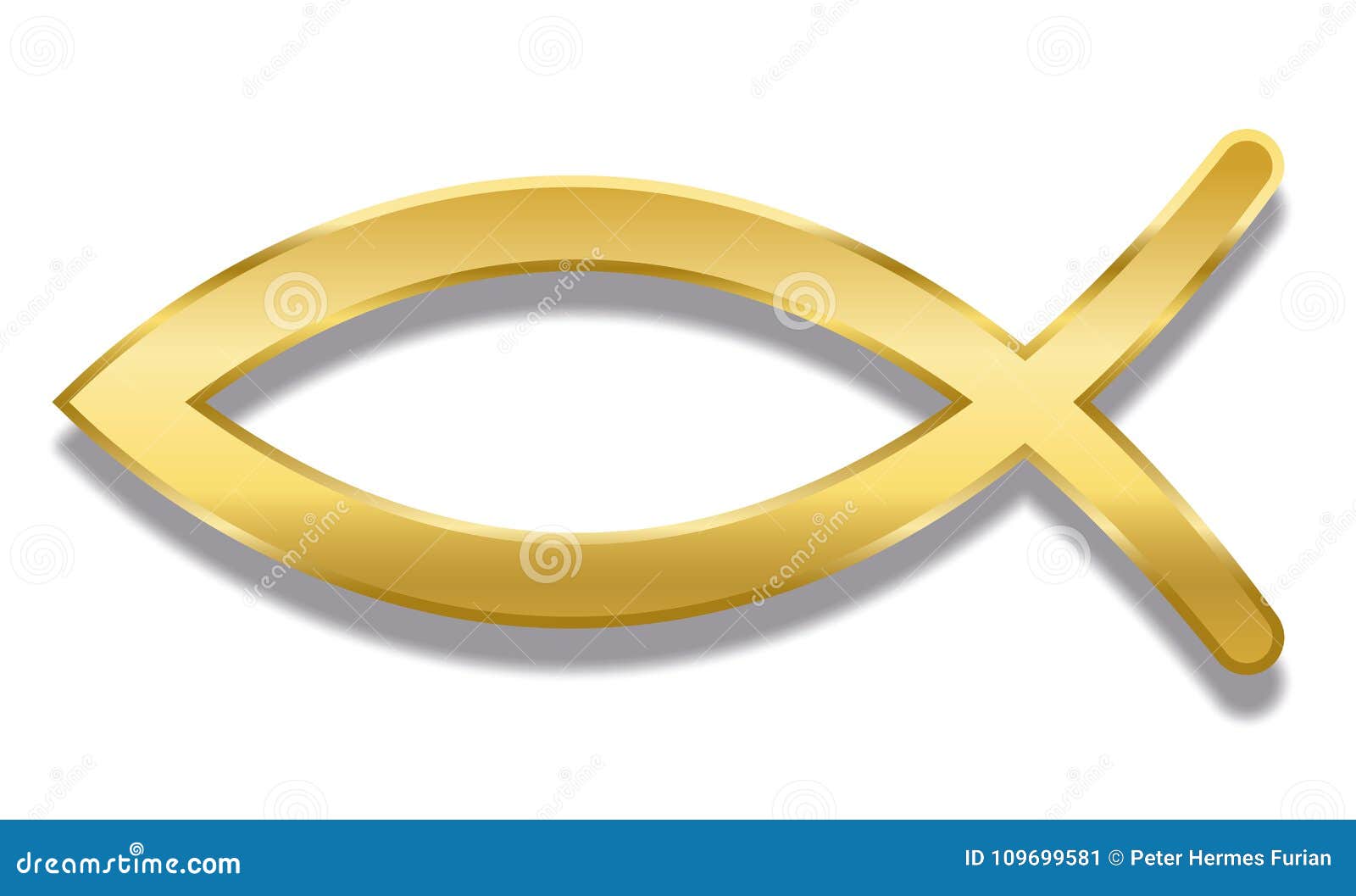 Fisk Christian Symbol Ichthys Golden Style Vektor Illustrationer ...