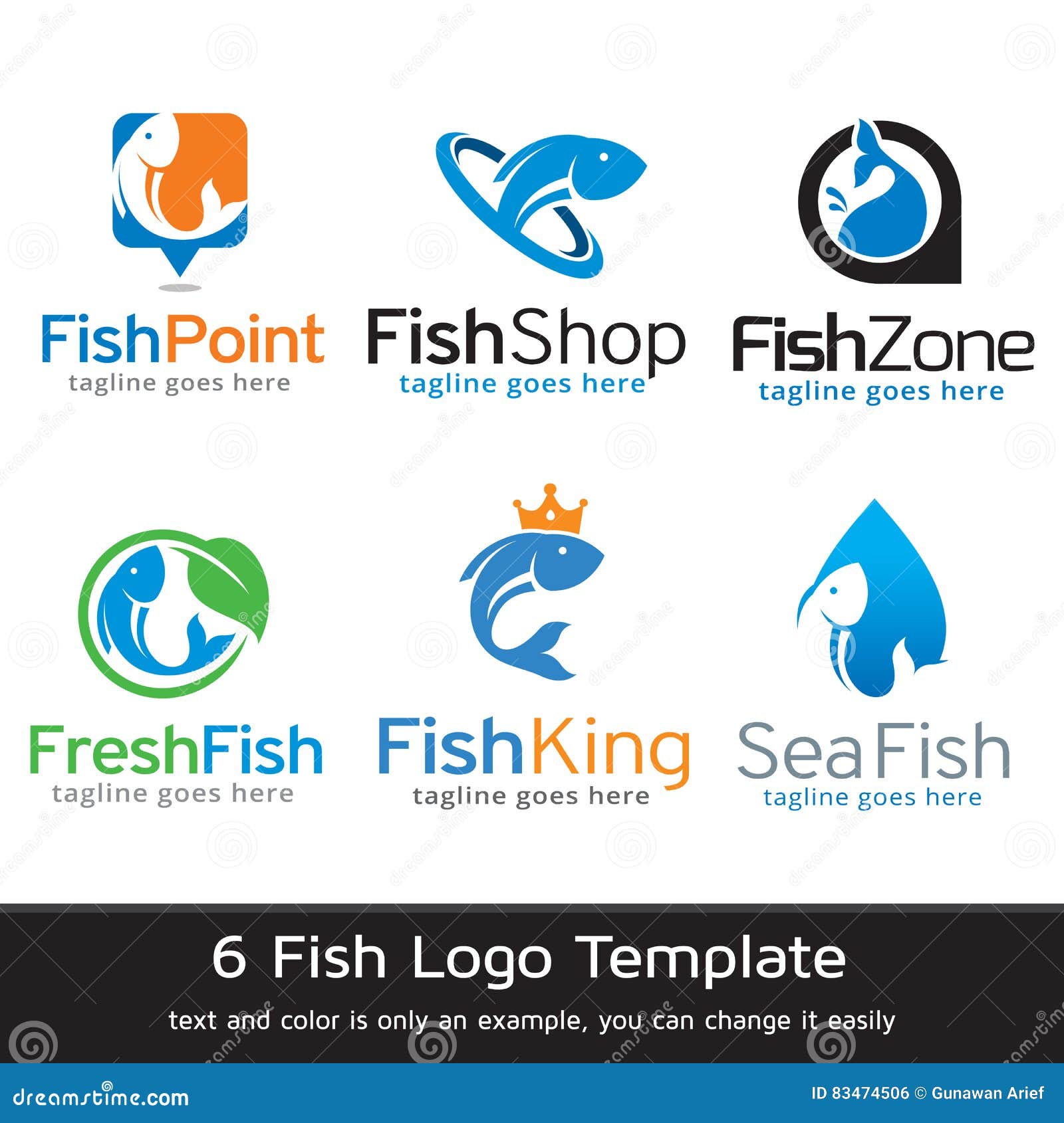 Fisk Logo Template Design Vector Vektor Illustrationer - Illustration ...