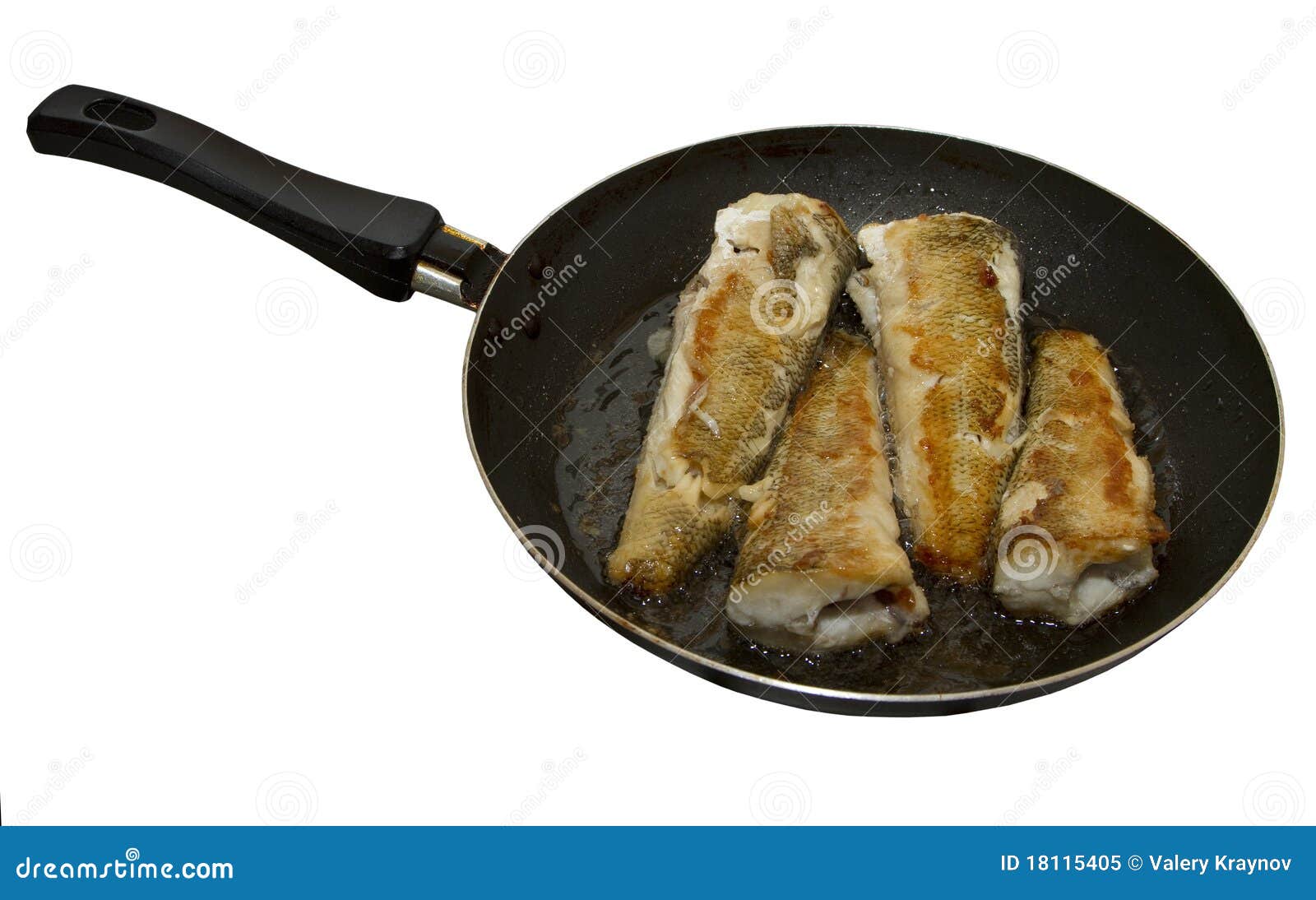 Fisk stekt stekpanna fotografering för bildbyråer. Bild av klart - 18115405