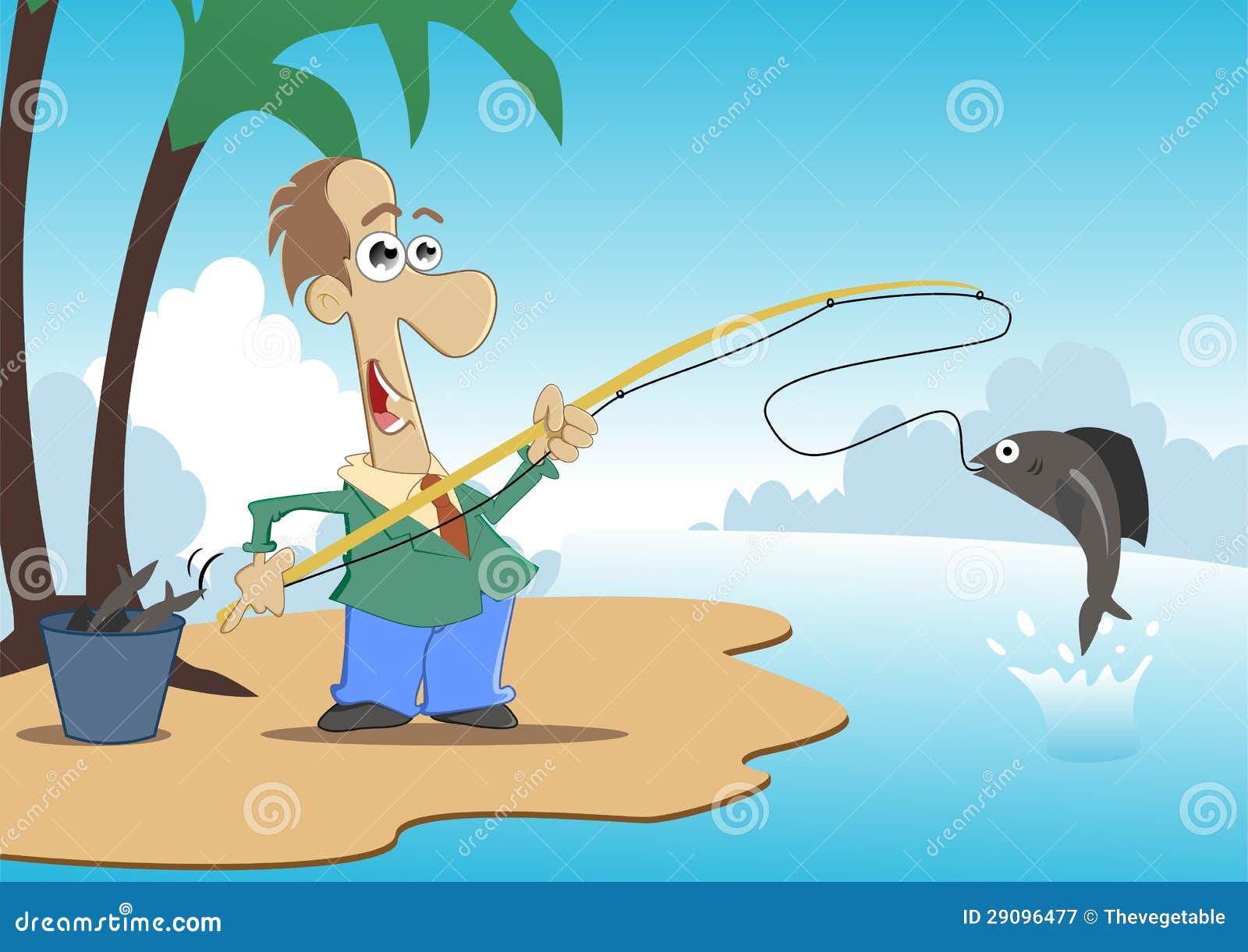 Fiska stock illustrationer. Illustration av fiskare, gyckel - 29096477