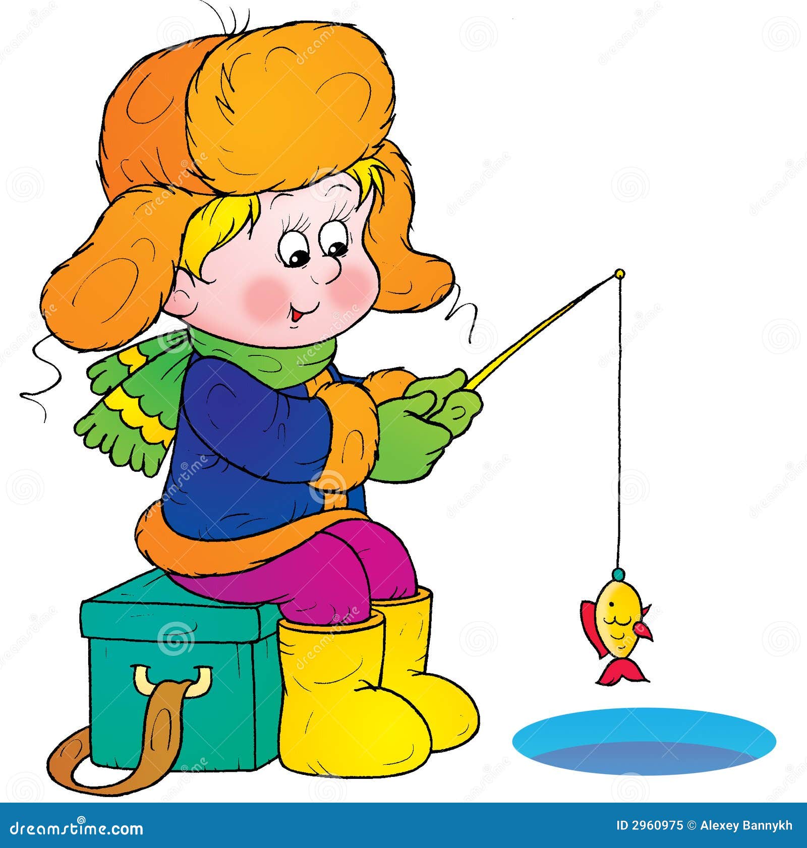 Fiska vinter stock illustrationer. Illustration av färg - 2960975