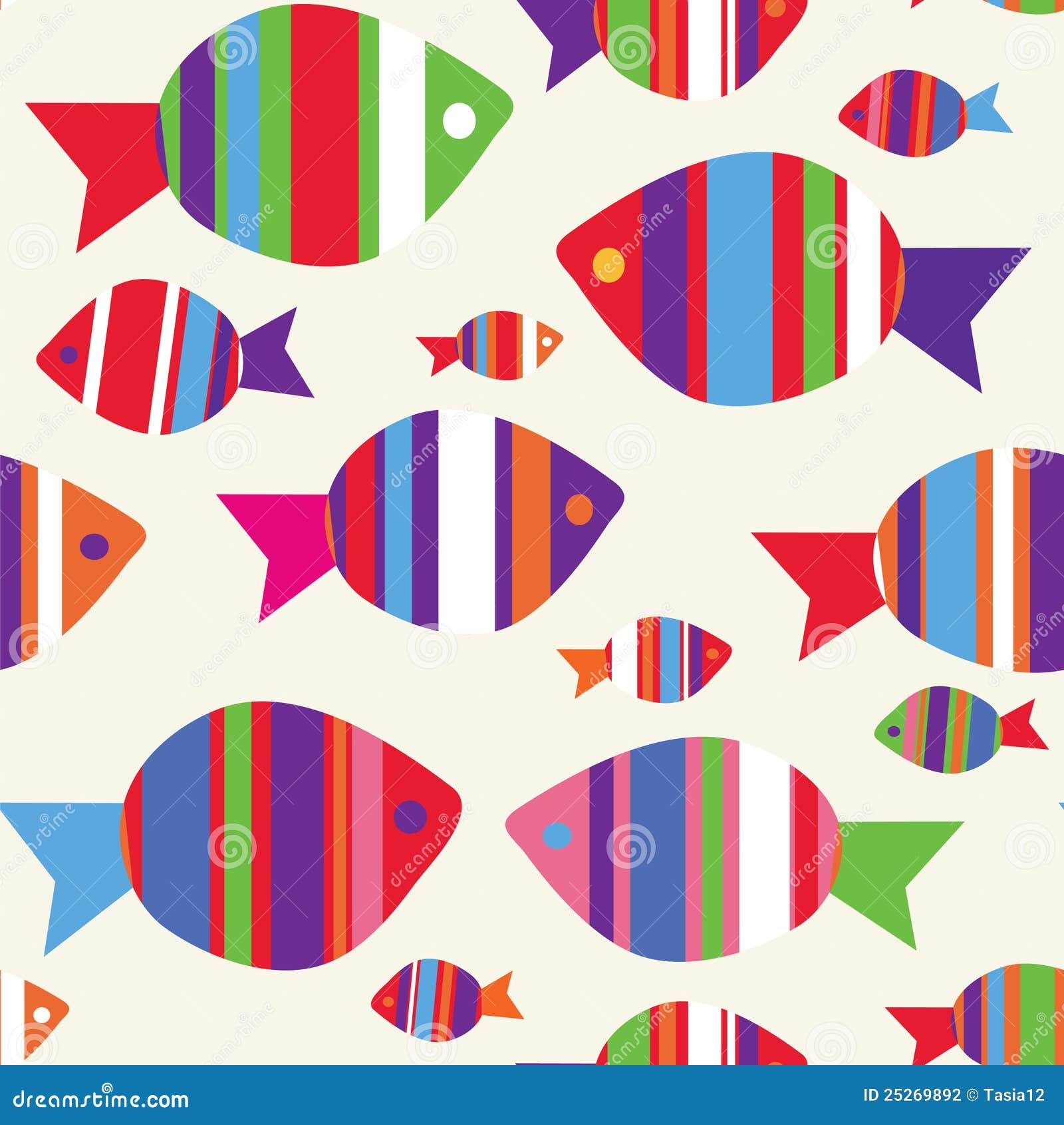 Fiskar Den Seamless Roliga Modellen Vektor Illustrationer ...