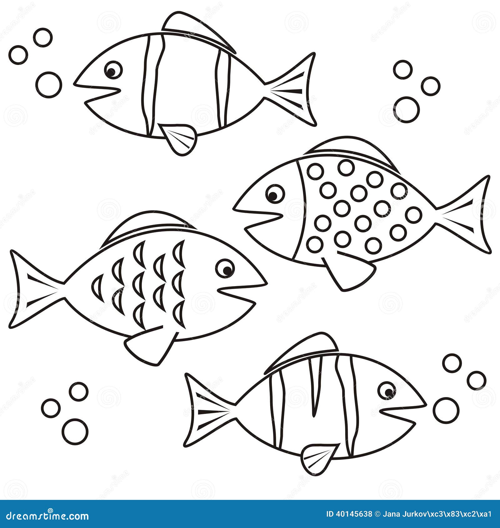 Fiskar - färgläggning vektor illustrationer. Illustration av sjö - 40145638