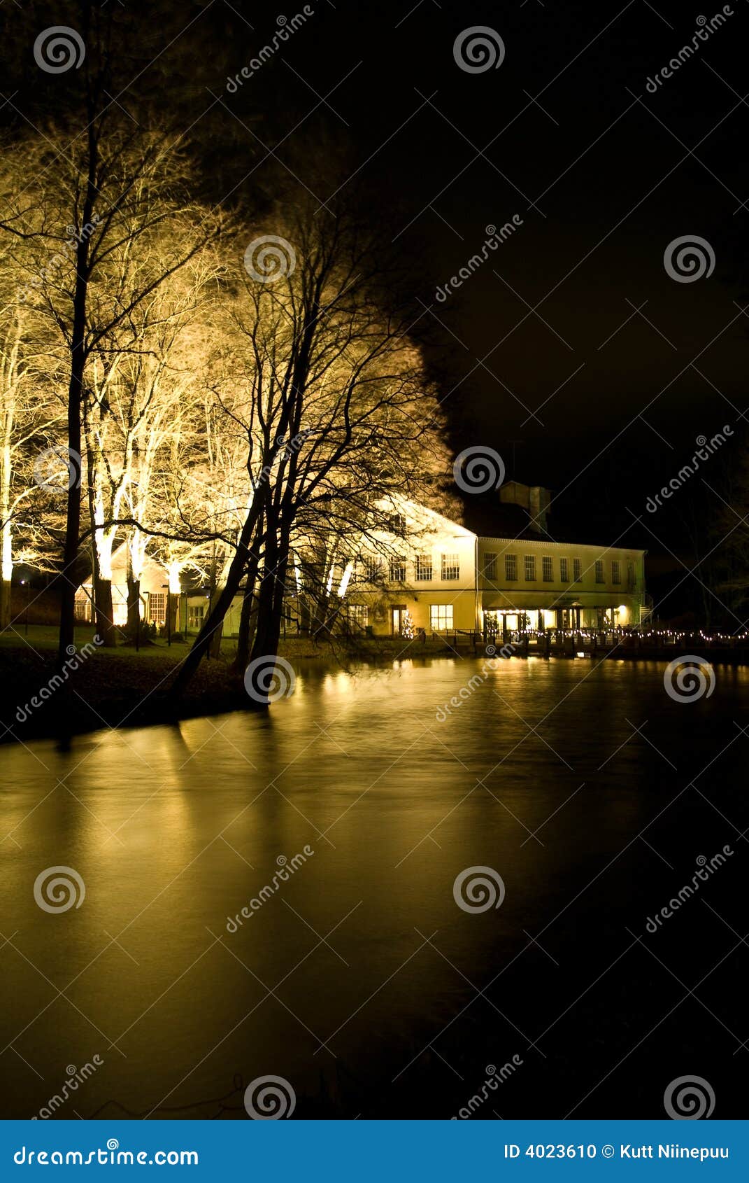 Fiskars village in Finland stock photo. Image of night - 4023610