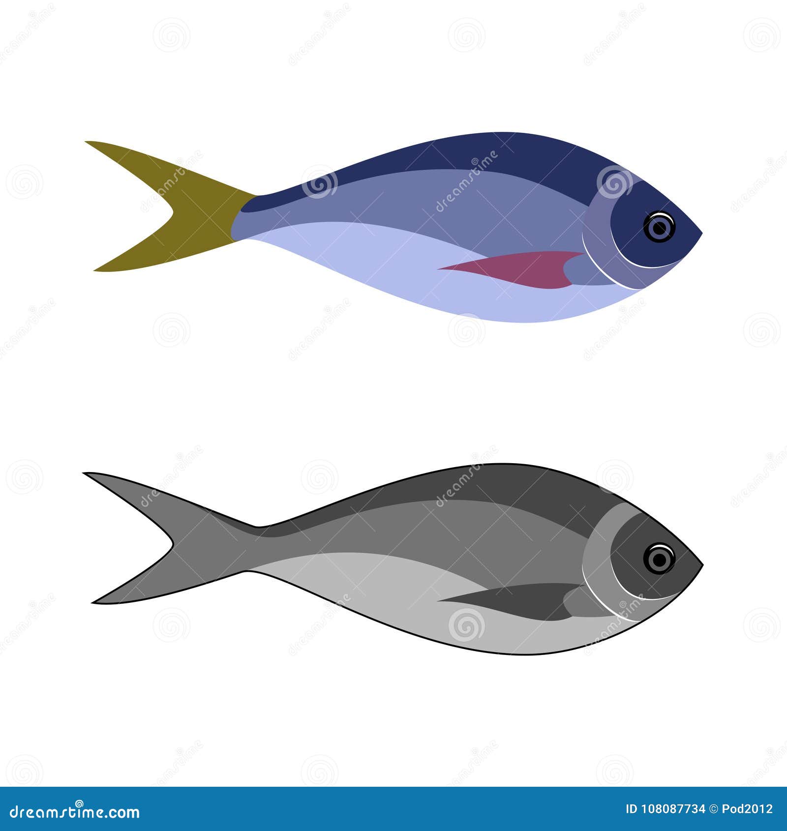 Fisklogo Havs- Och Havfisksymbol Vektor Illustrationer - Illustration ...