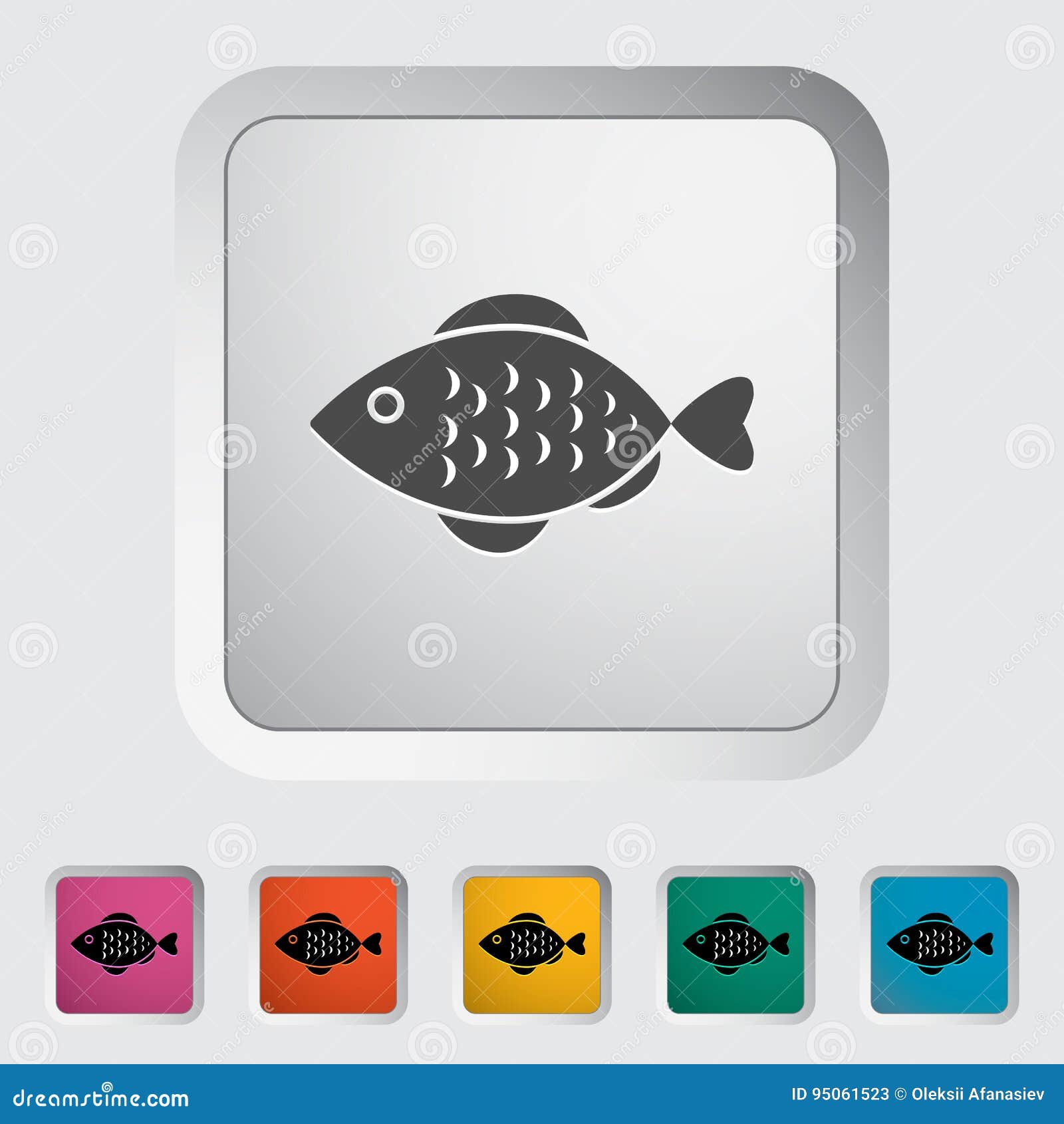 Fisksymbol vektor illustrationer. Illustration av skaldjur - 95061523