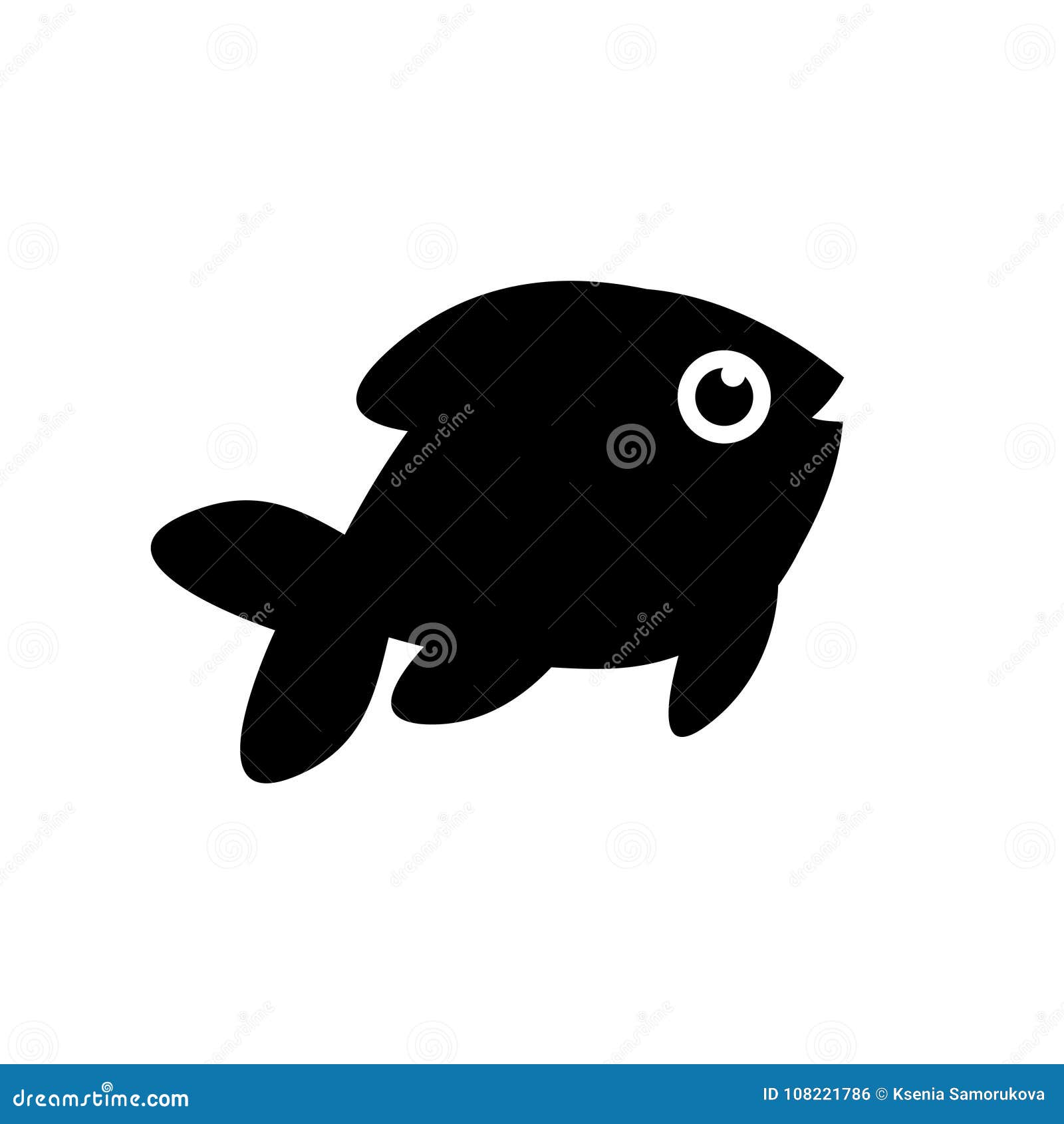 Fisksymbol - Plant Svartvitt Symbol Vektor Illustrationer ...