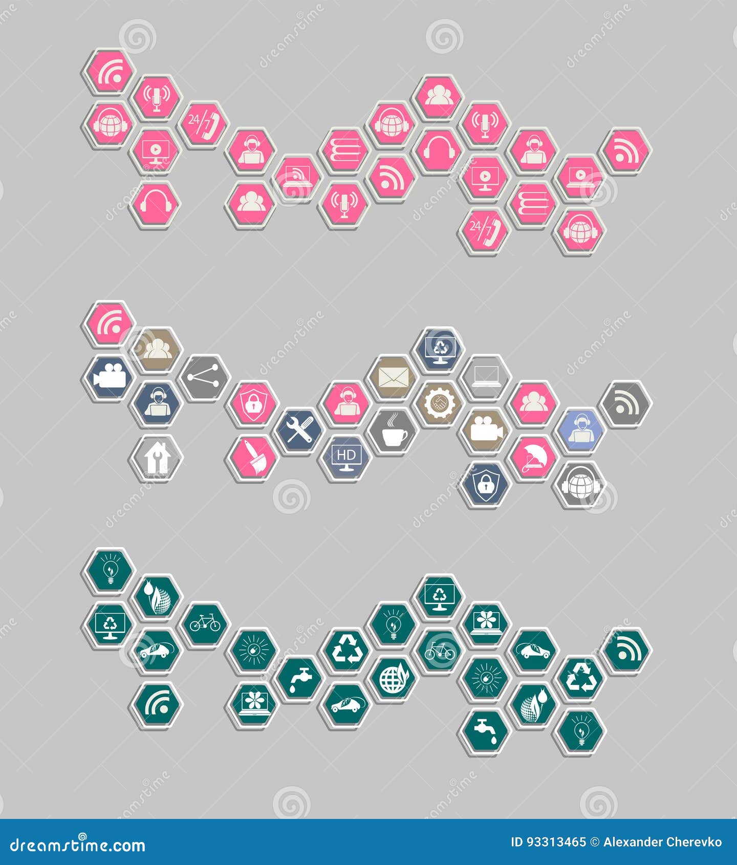 Fissi I Simboli Di Internet, Illustrazione Vettoriale - Illustrazione ...