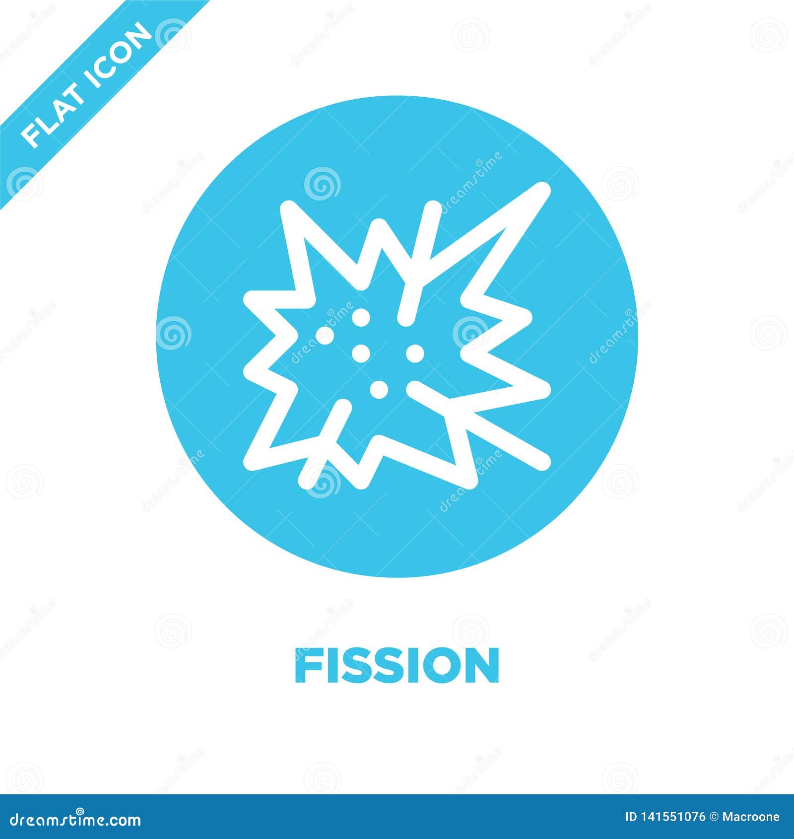 Fission Icon Vector. Thin Line Fission Outline Icon Vector Illustration ...