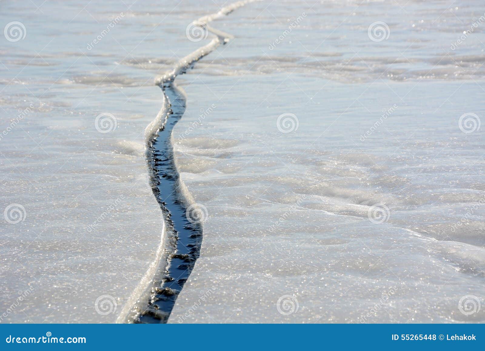Fissure on the ice stock photo. Image of cyan, natural - 55265448