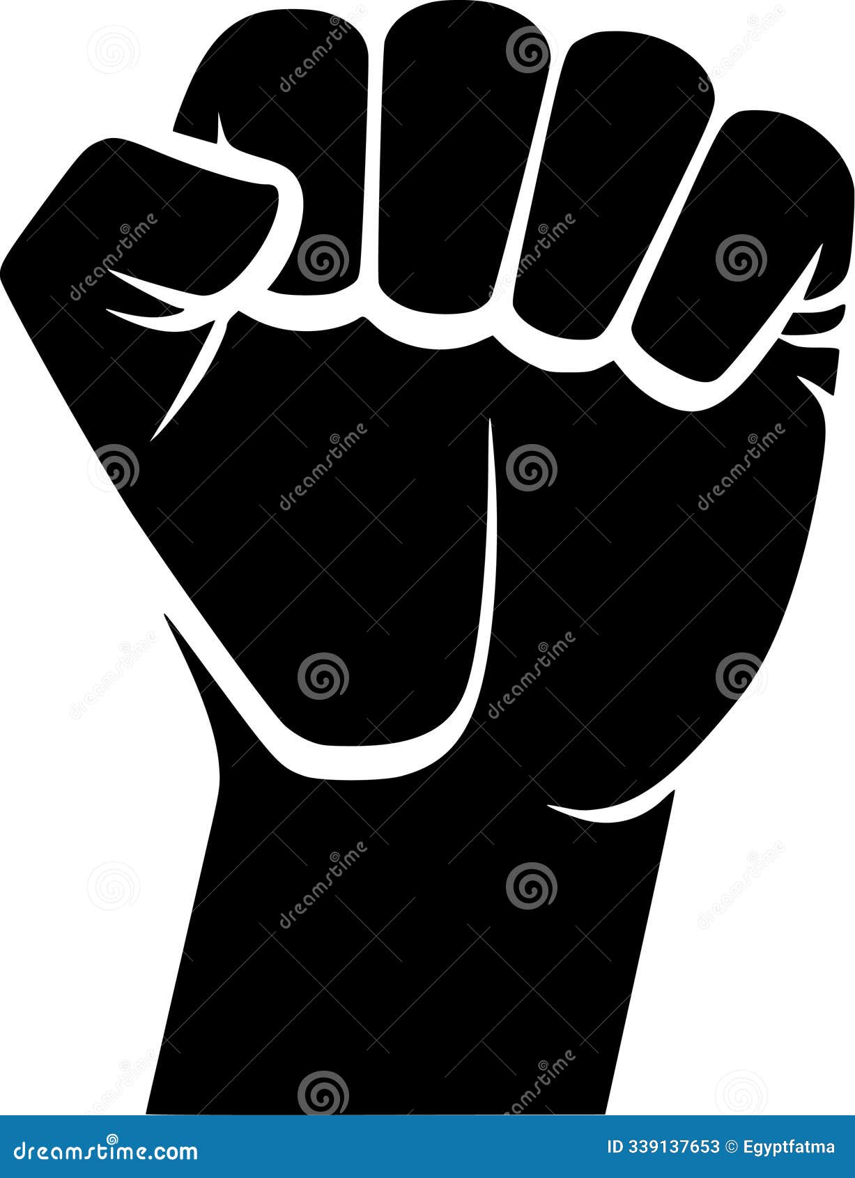 Fist - Black and White Vector Illustration Stock Vector - Illustration ...