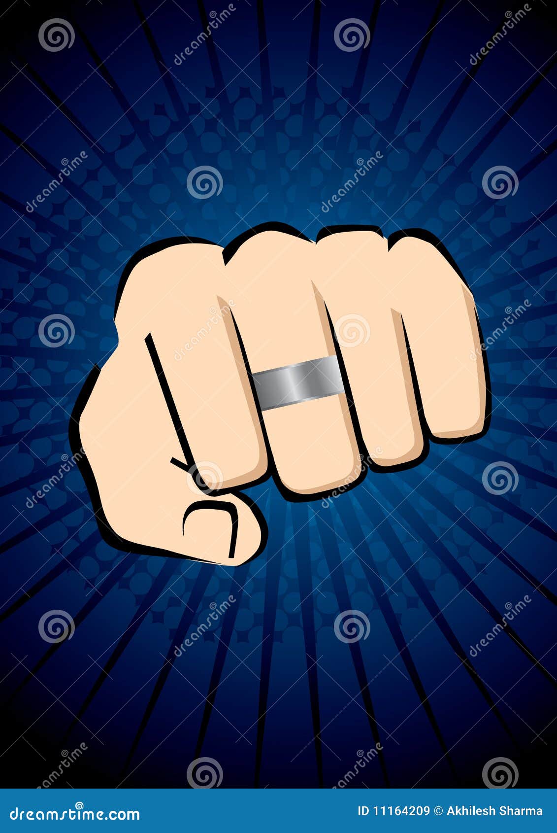 Fist With Blue Lightning Illustration Cartoon Vector | CartoonDealer ...