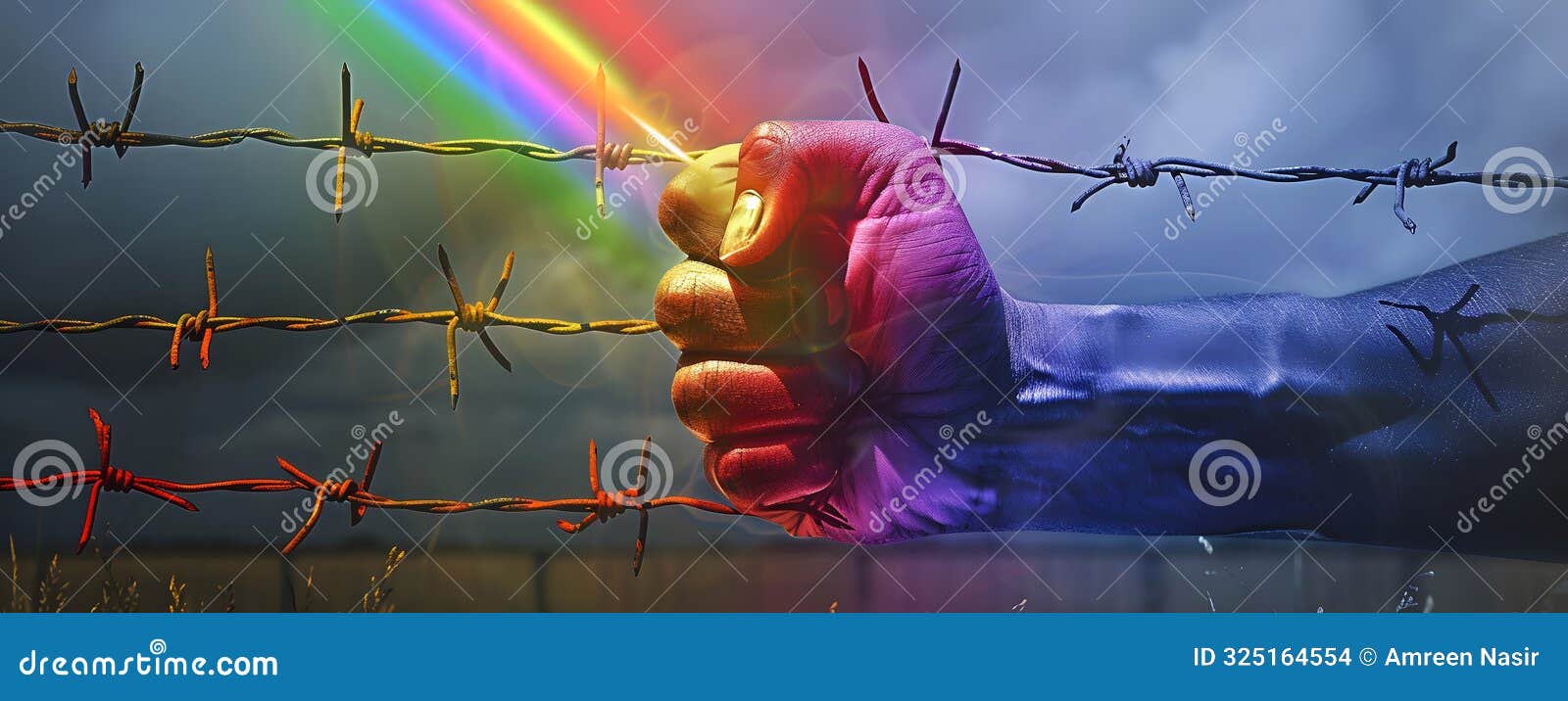 Breaking through Barbed Rainbow Light, Freedom Struggle Hope Equality ...