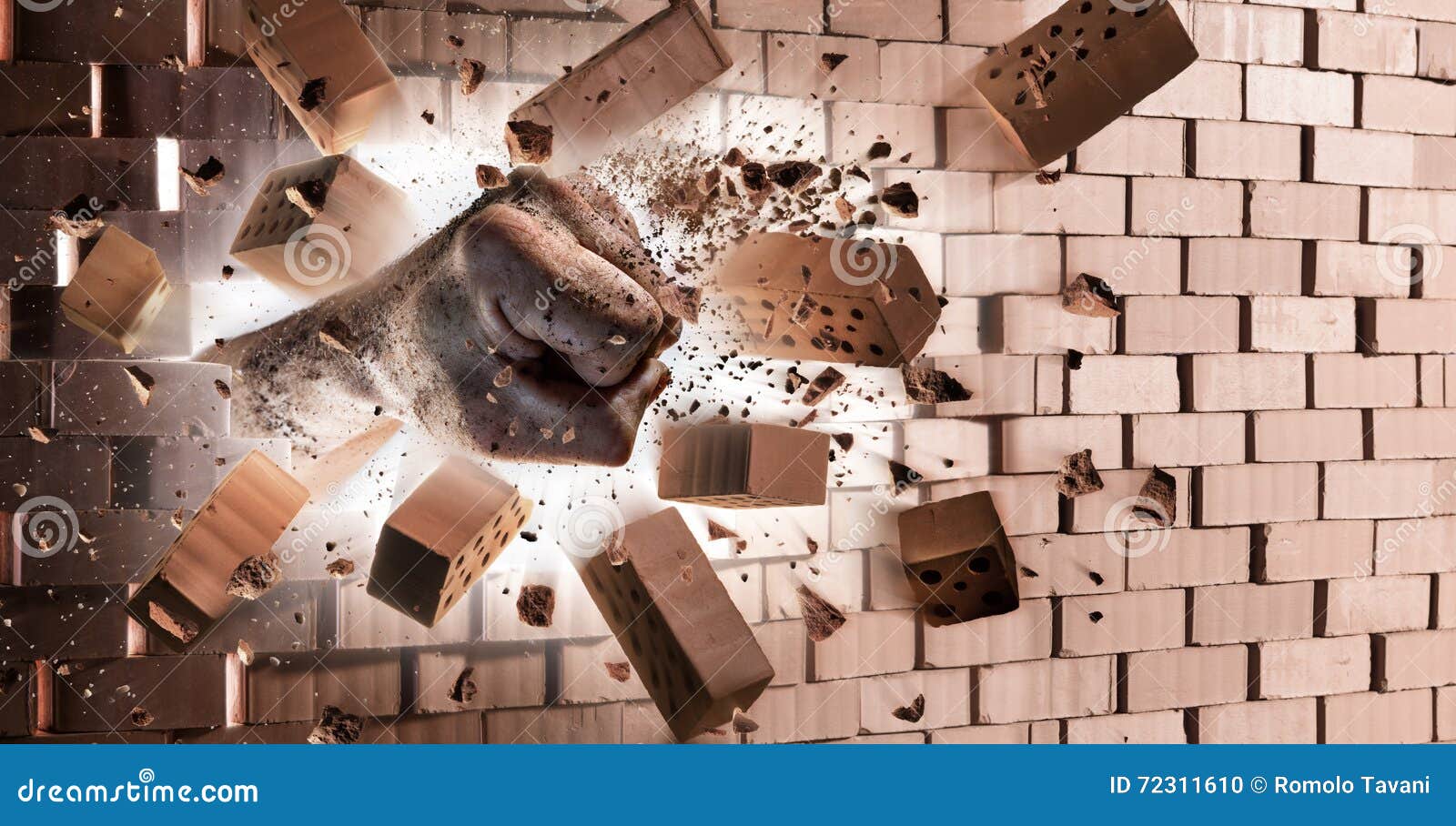 Fist Breaking Wall - Strength Stock Photo - Image of construction, hole ...