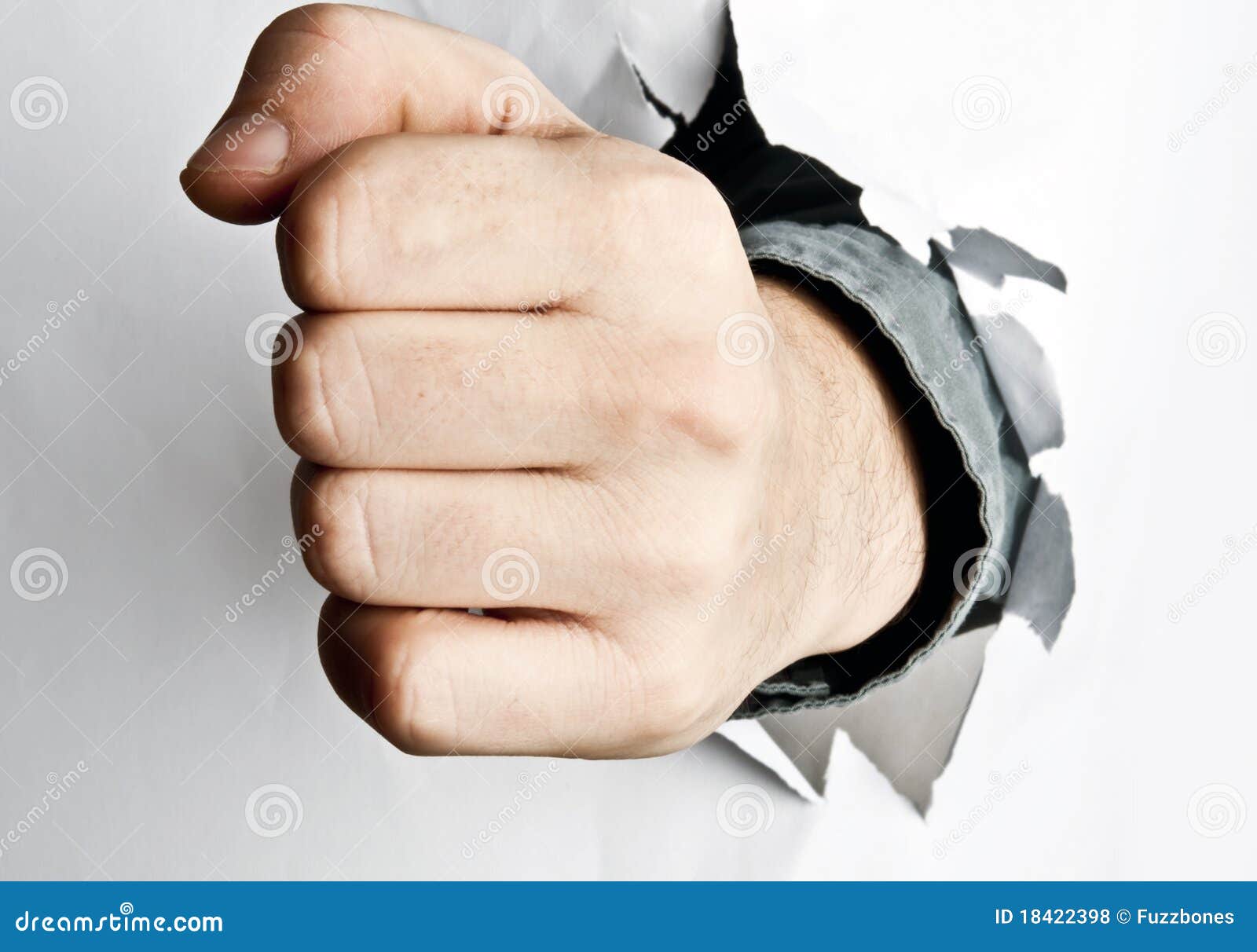 Fist broke paper stock photo. Image of punch, break, power - 18422398