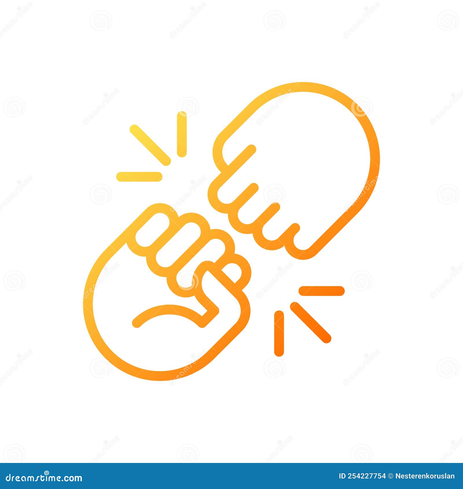 Fist Bump Pixel Perfect Gradient Linear Vector Icon Stock Vector ...