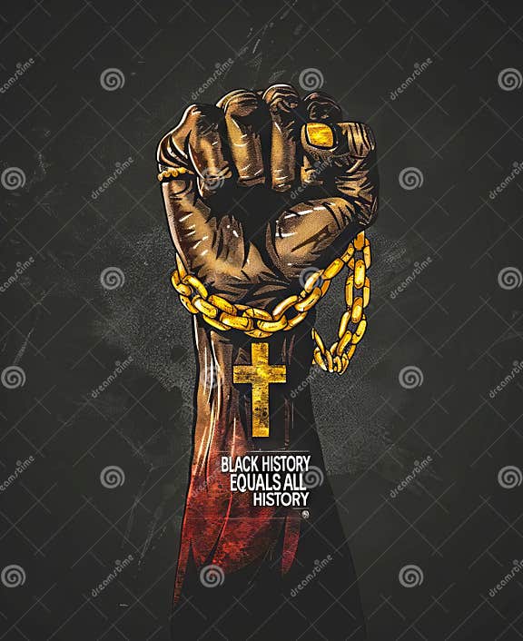 A Fist with Chains and a Cross on it Stock Image - Image of poster ...