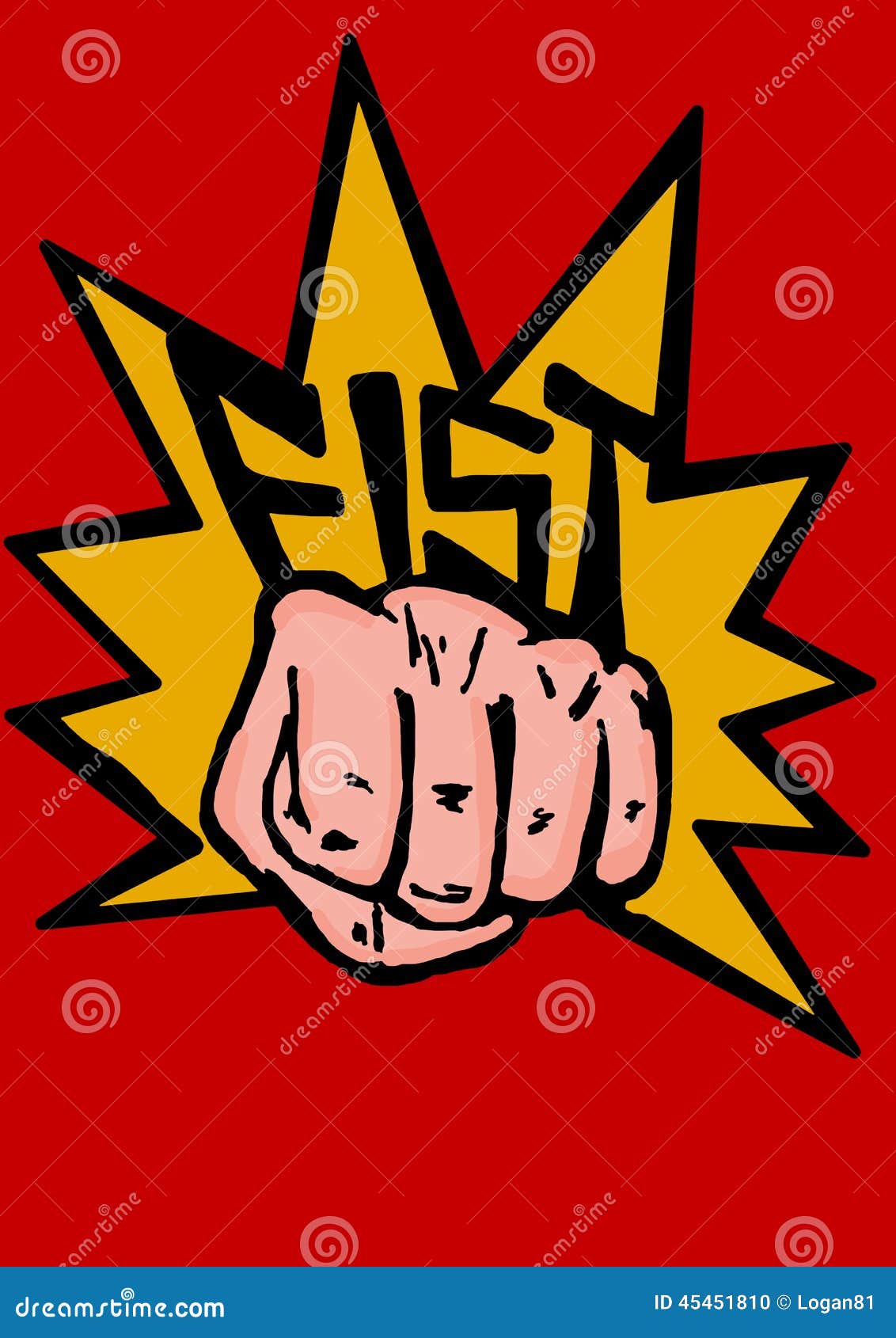 Fist Comic Poster Cartoon Vector | CartoonDealer.com #39503023