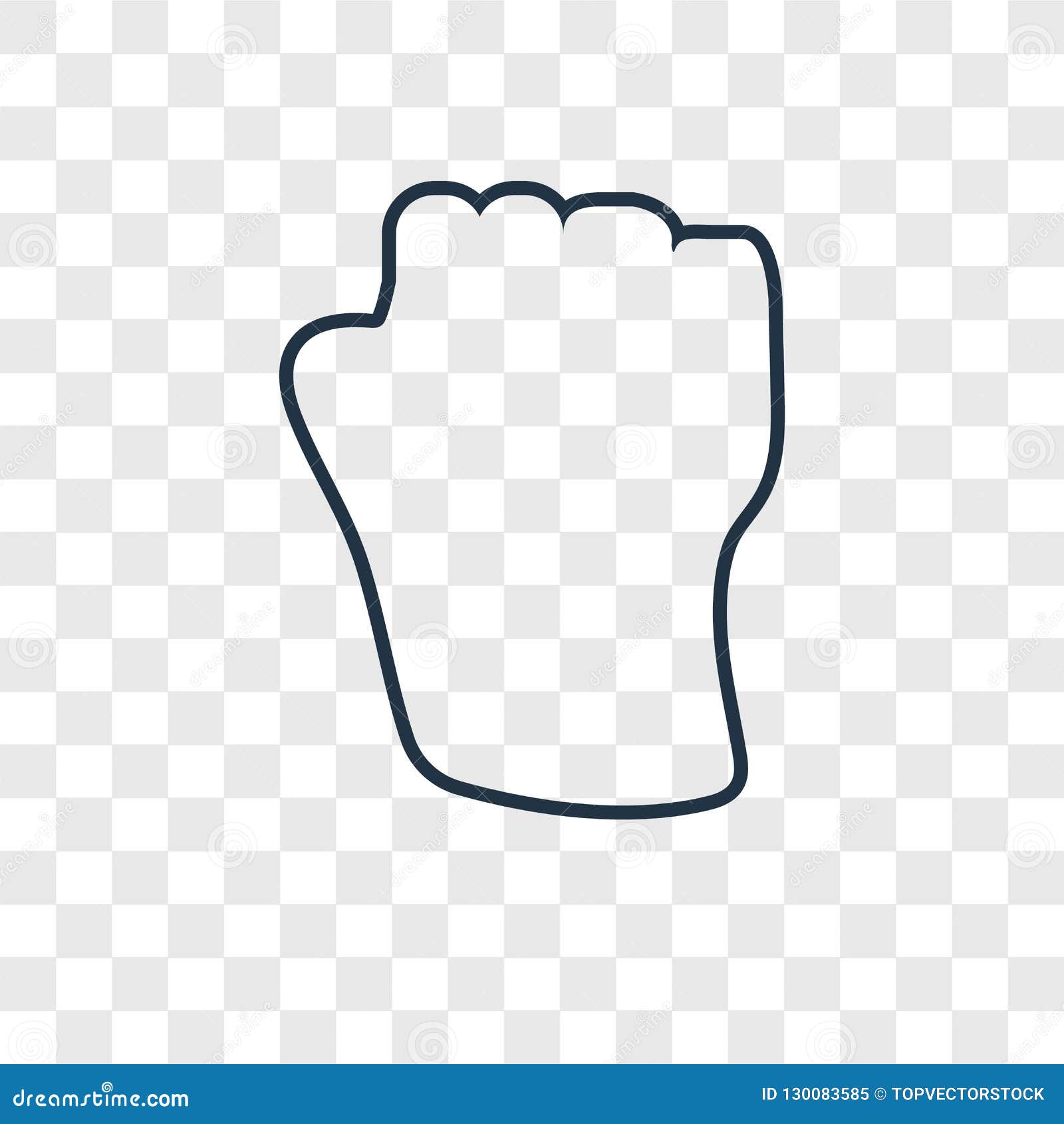Fist Concept Vector Linear Icon Isolated on Transparent Background ...