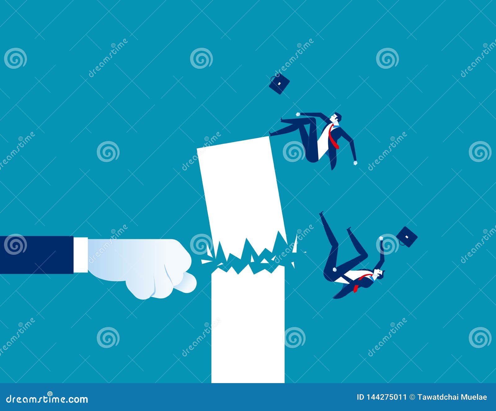 Fist Destroy Success. Concept Business Vector Illustration Stock Vector ...
