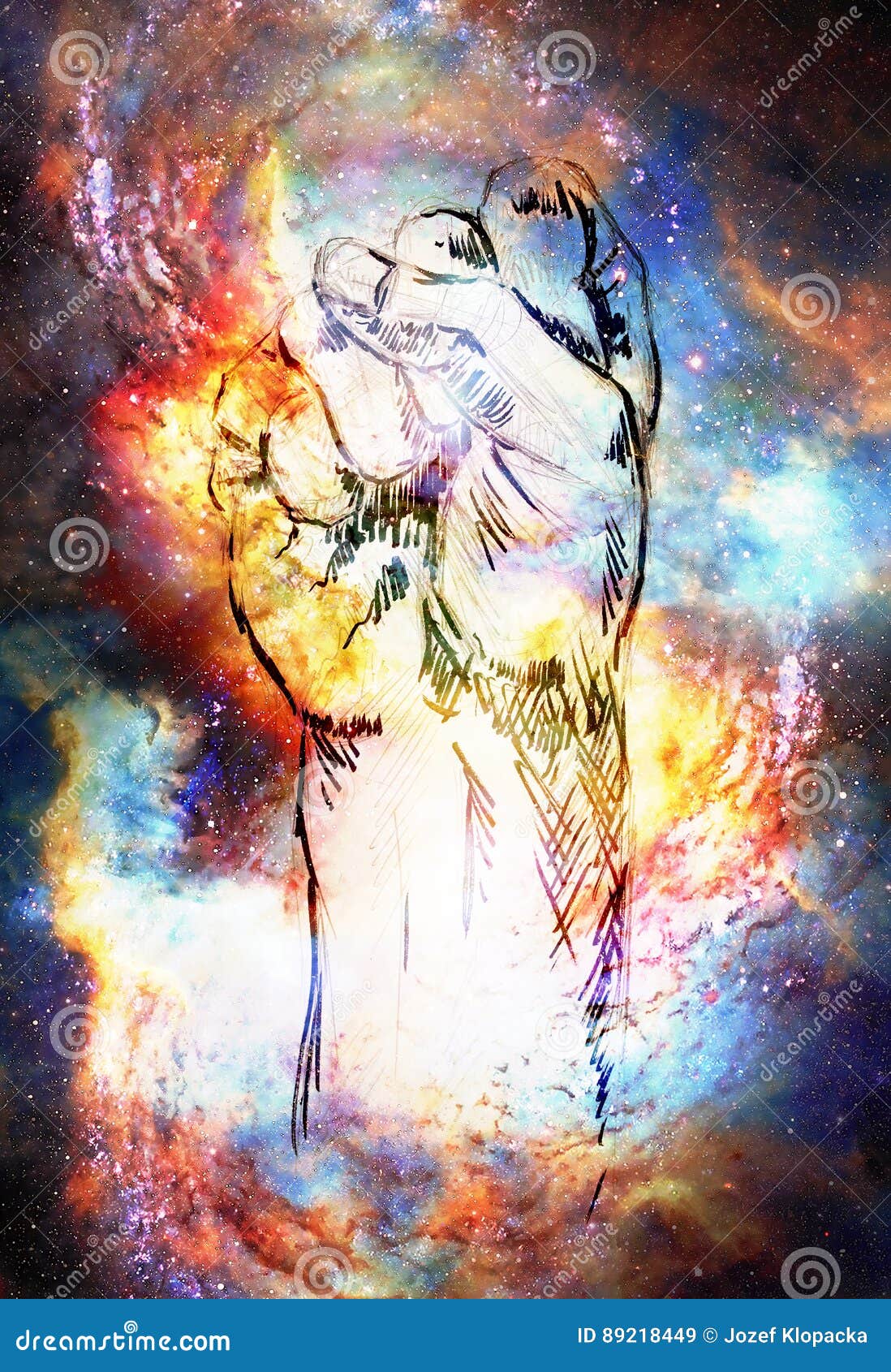 Fist Drawing, Pencil Sketch On Paper, Color Effect. Stock Photography ...